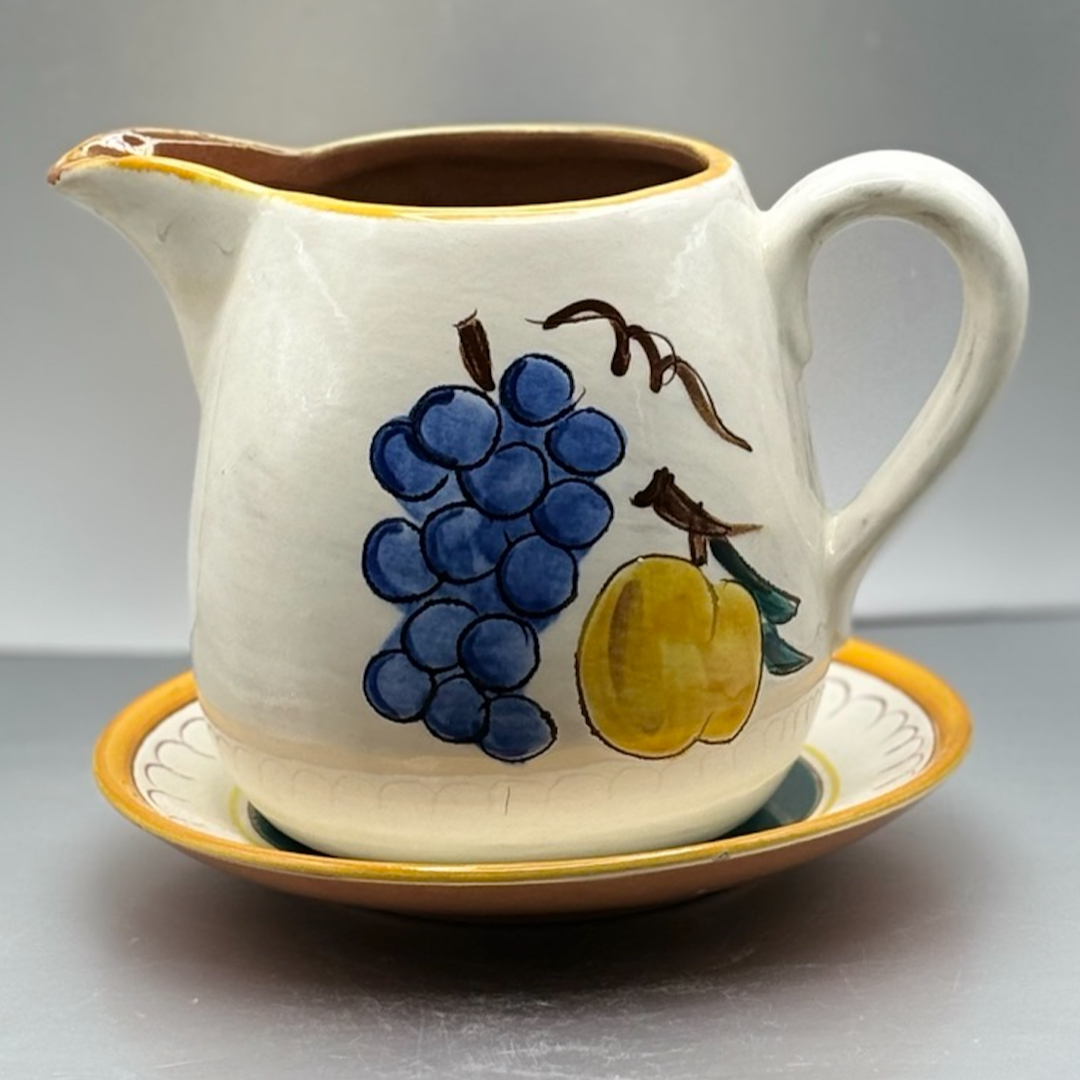 Vintage Stangl Pottery Fruit Small Pitcher Or Creamer Hand Painted w ...