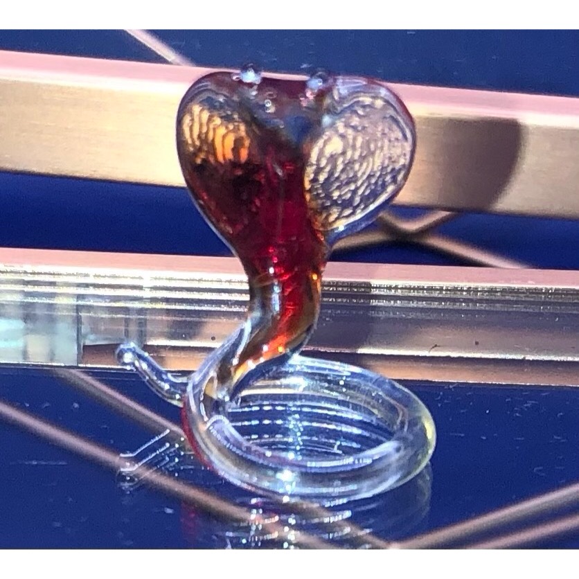 Hand Blown Amber miniature Red and clear cobra snake Figurine Made in ...