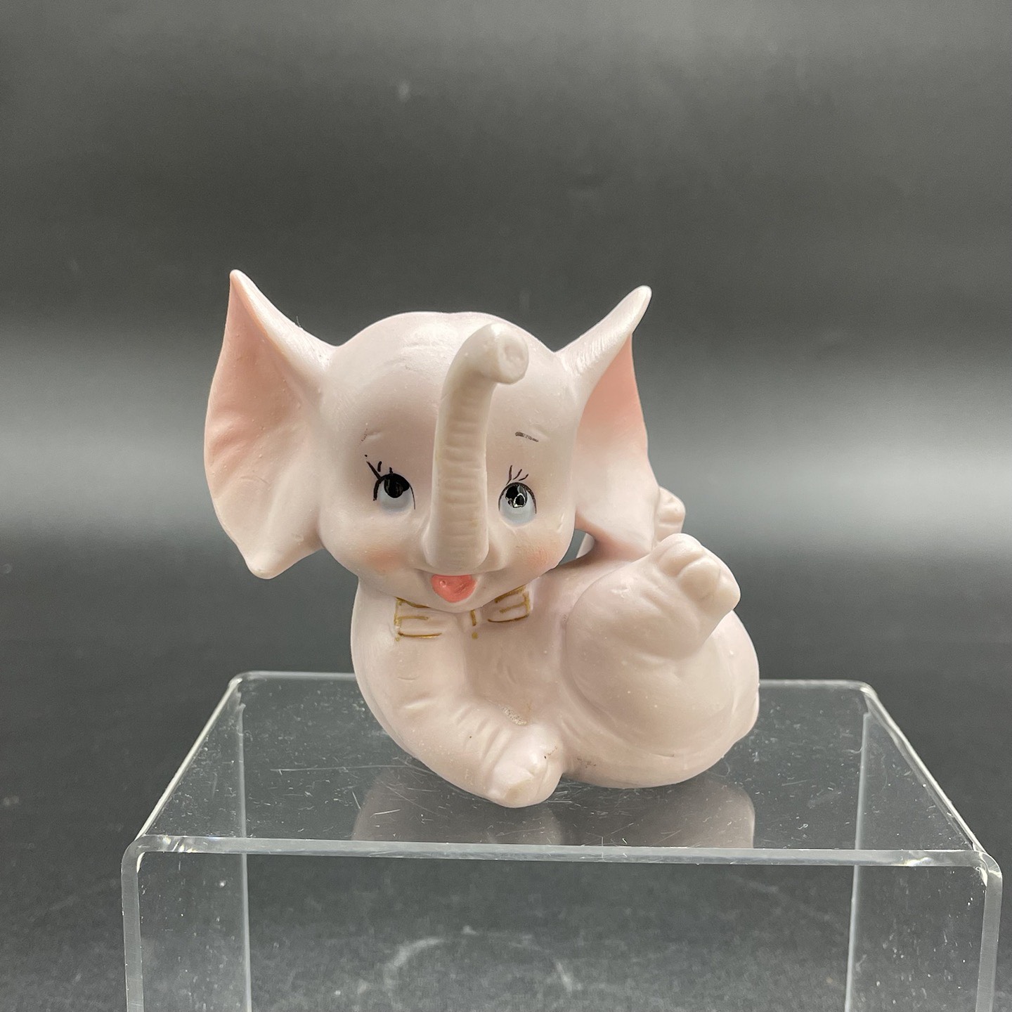 Kelvin's Porcelain Pink Elephant Hand Painted Kitsch Kitschy Figurine