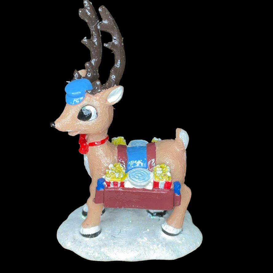 Hawthorne Village Rudolph Red Nosed Reindeer Mini Figure 2008 “Snacks ...