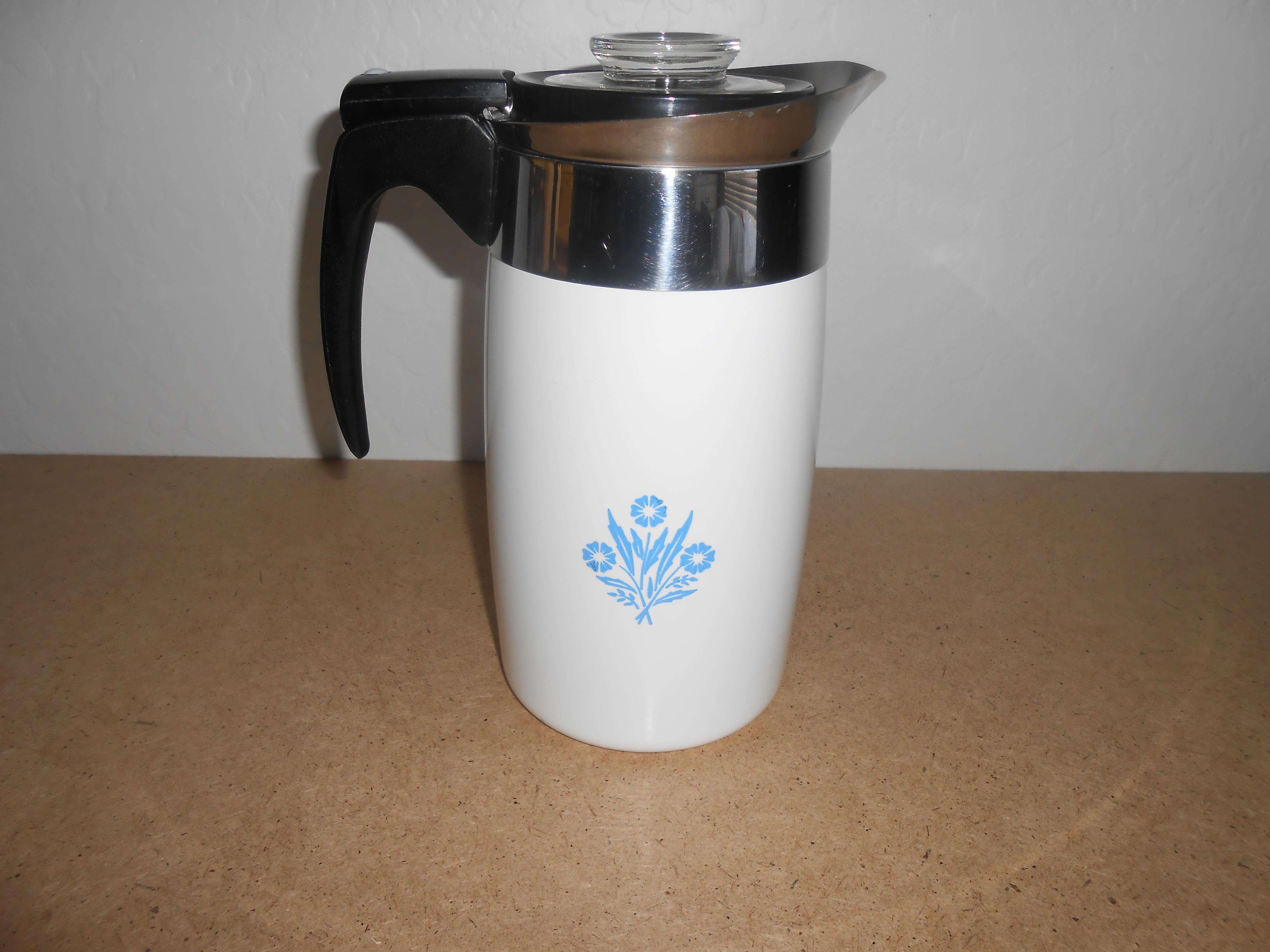 Corning Ware 10 Cup Percolator Coffee Maker (For Parts, Missing Power Cord)