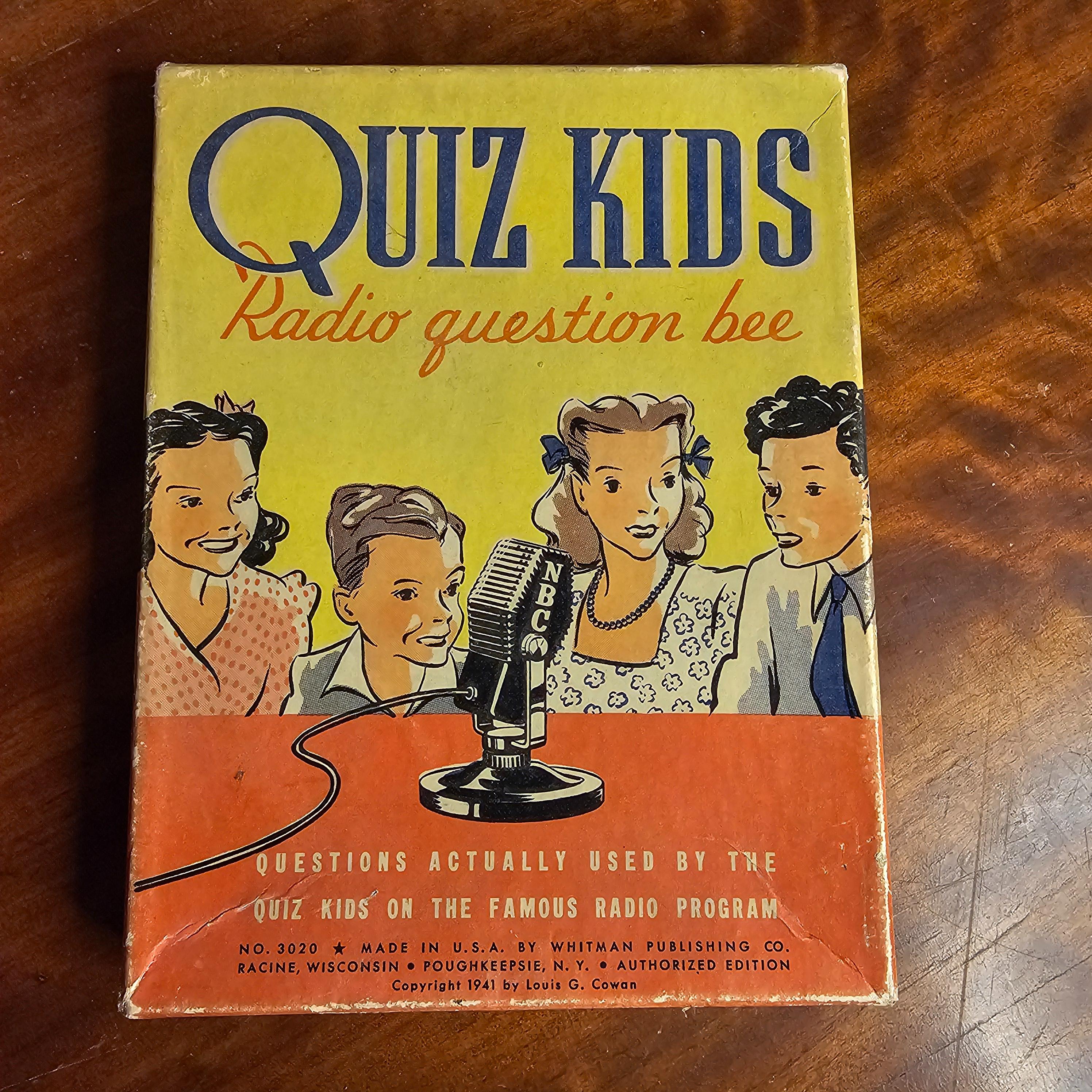 Vintage 1941 Quiz Kids Radio Question Bee Game COMPLETE