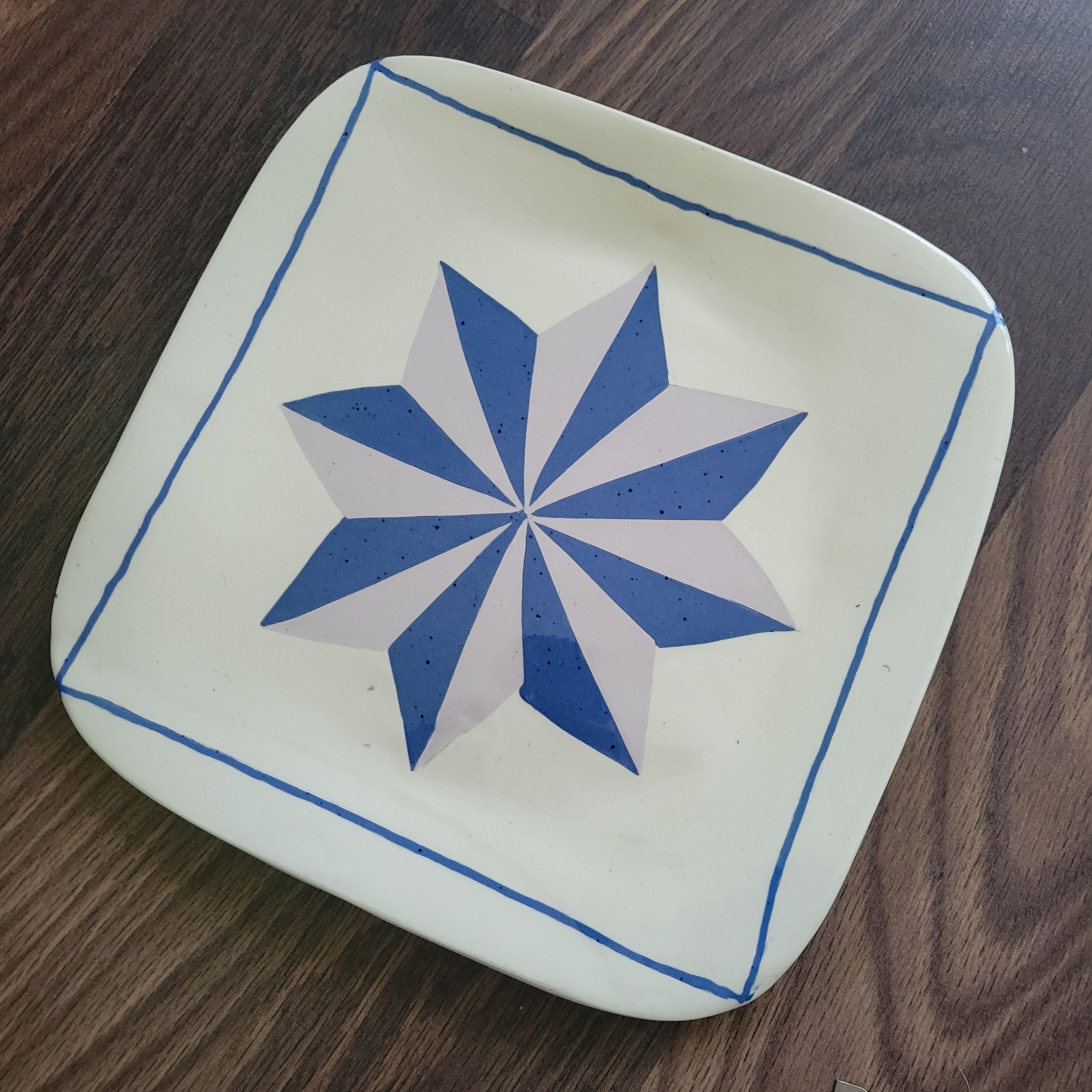 MLT Quilted Pottery Square Plate