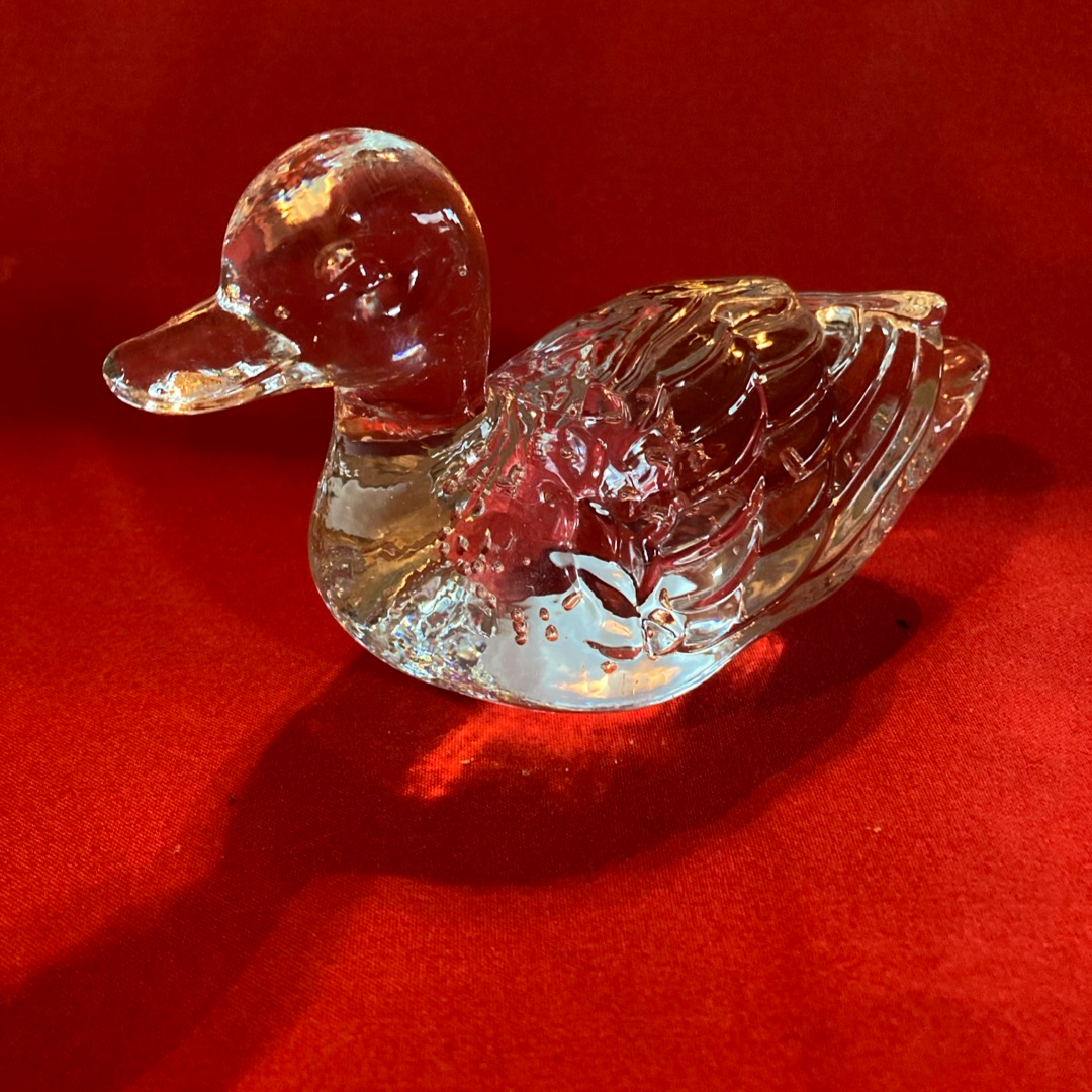 06. Solid Glass Duck Paperweight