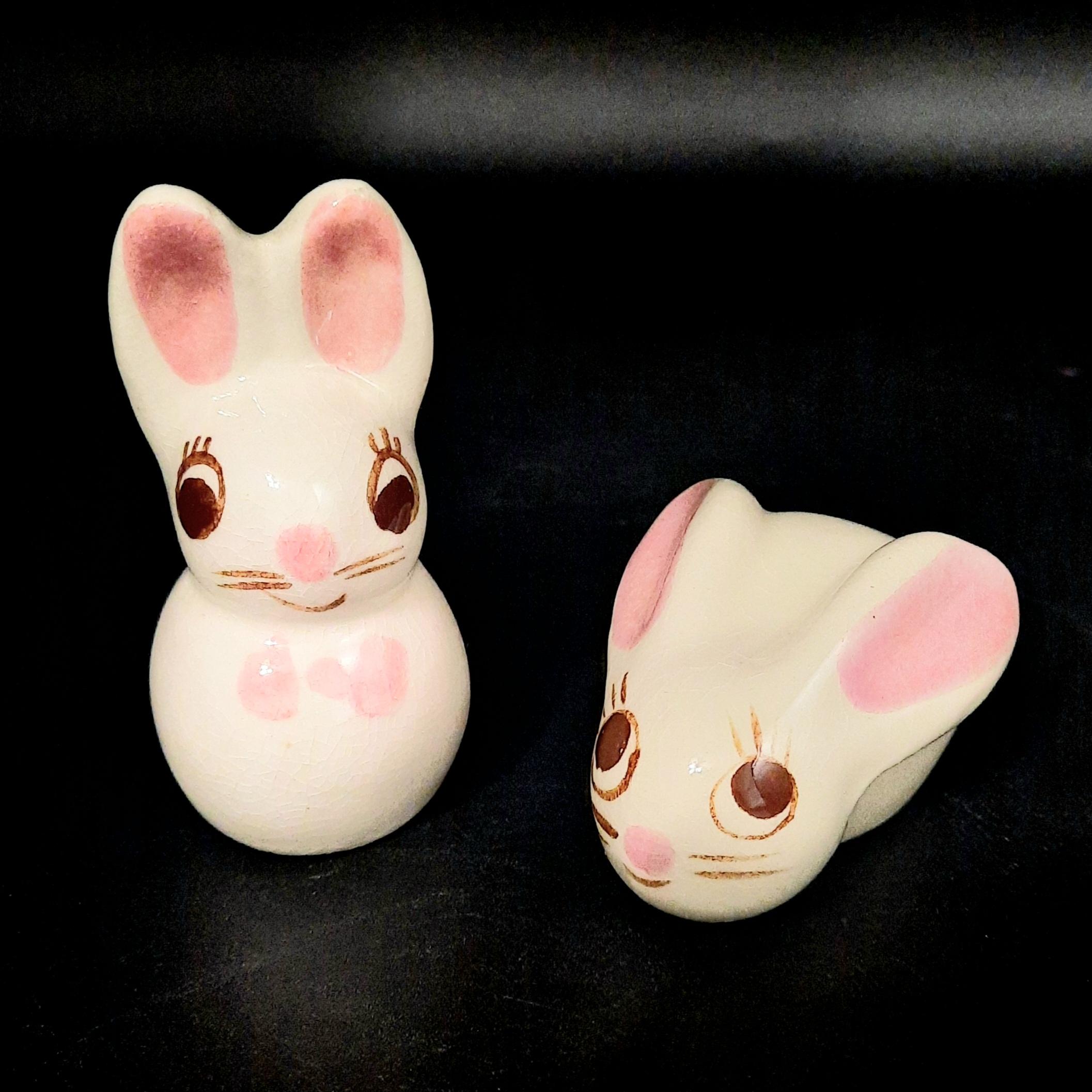 Vintage Pottery Bunny Rabbits (Rio Hondo?) Set of 2