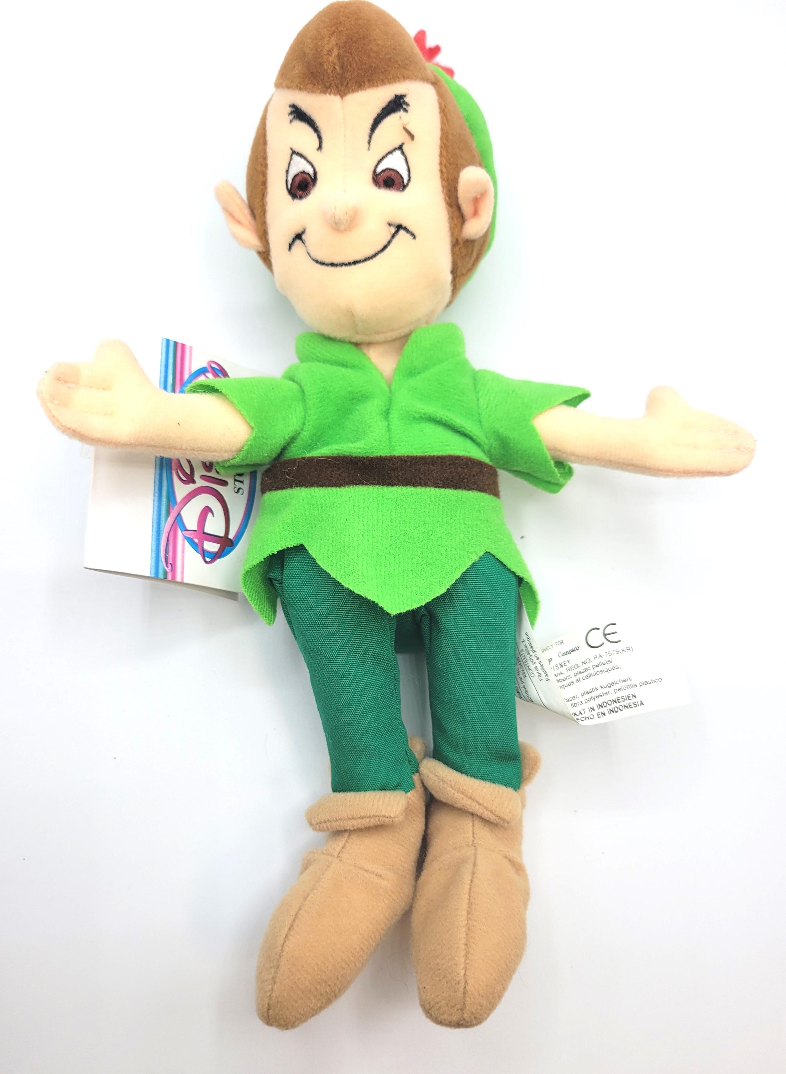 Disney Store Peter Pan Mini Bean Bag Doll Fabric Toy Collectible 8"