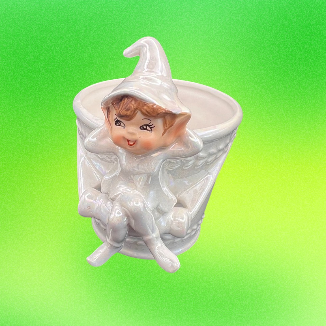 Vintage Lefton Pixie Planter