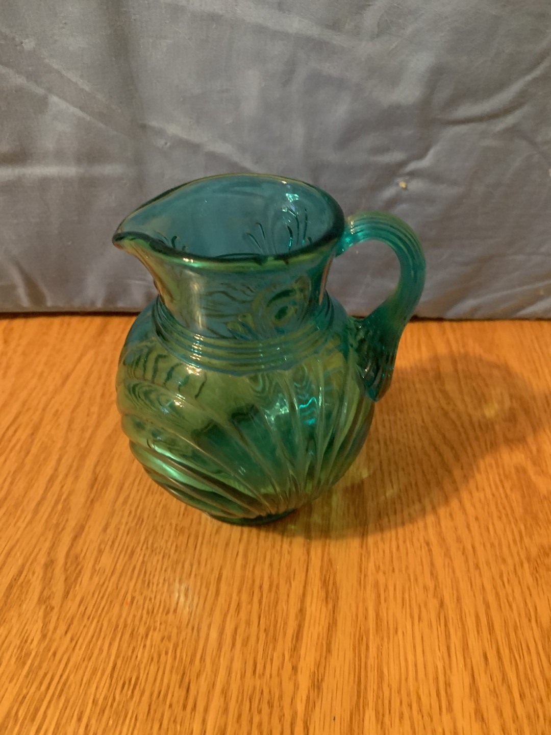 046 Fenton Small Blue Pitcher/Vase