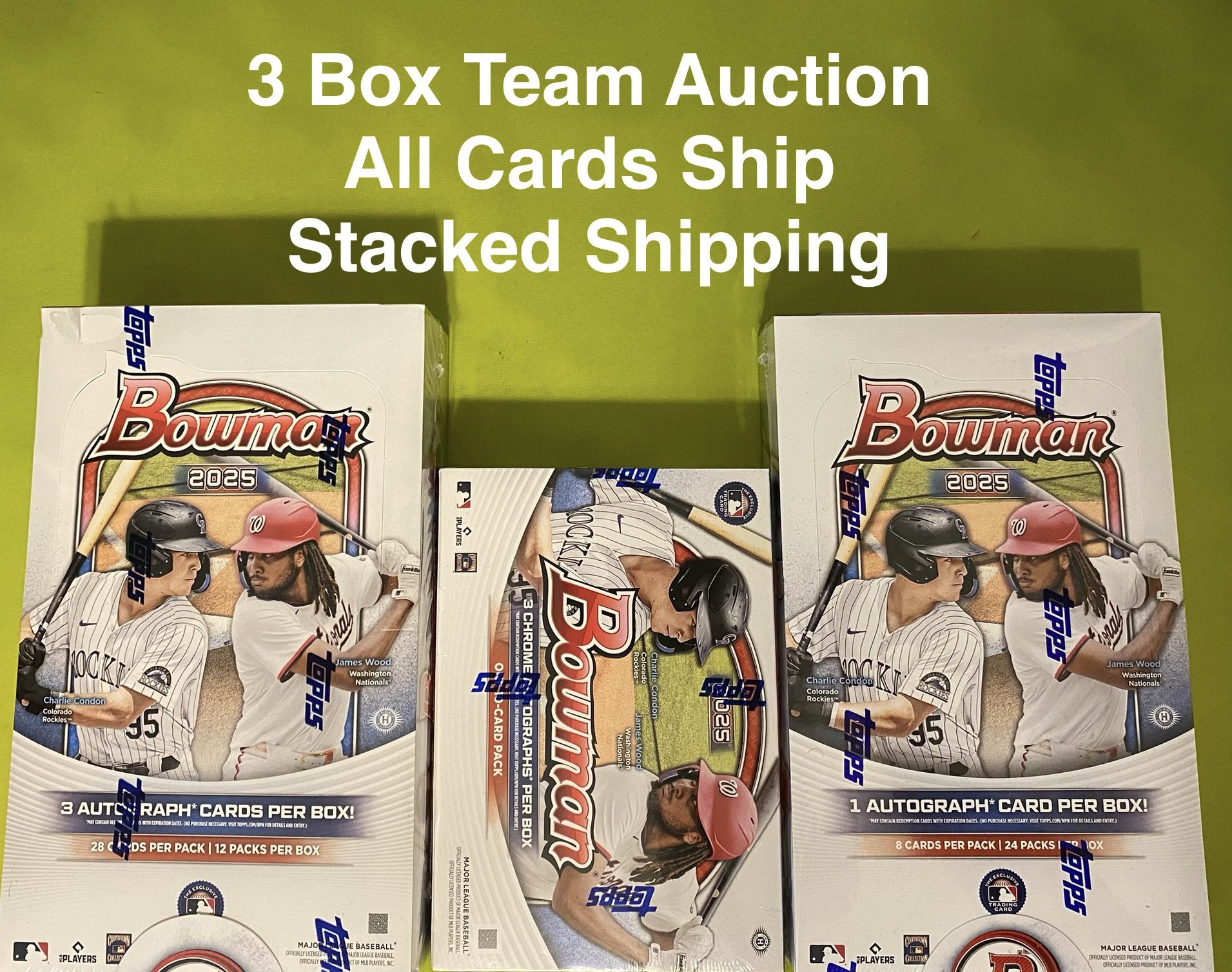 Texas Rangers - 2025 Bowman 3 Box Team Auction (breaker/Jumbo/Hobby)