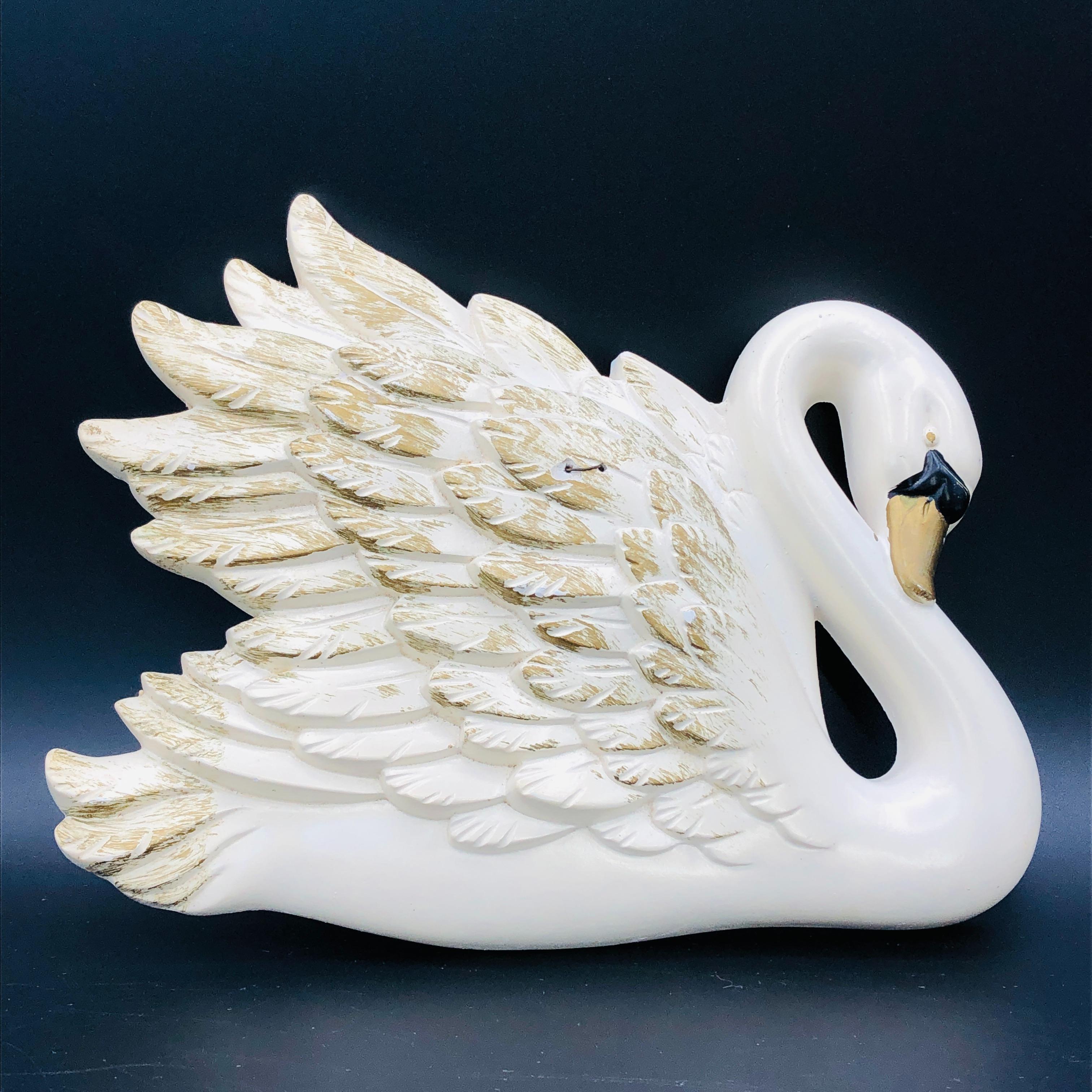 1968 Miller Studio Chalkware Pearlescent Swan Large Wall Plaque SINGLE ...