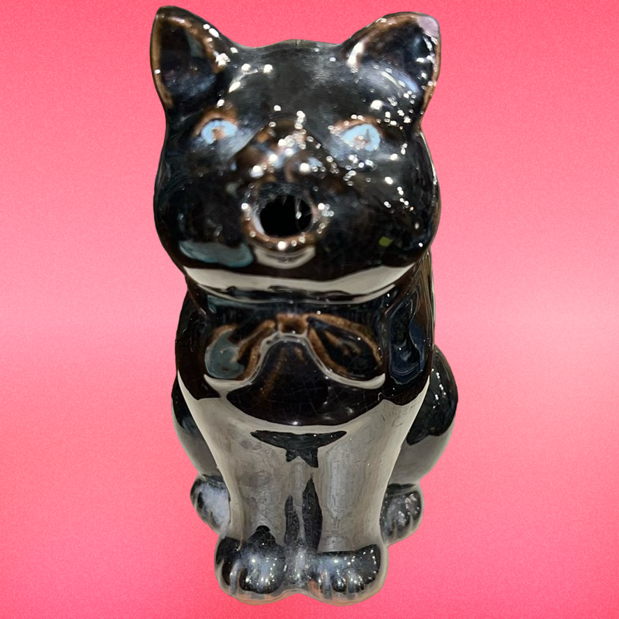 Shafford Redware Black Cat Pottery Creamer