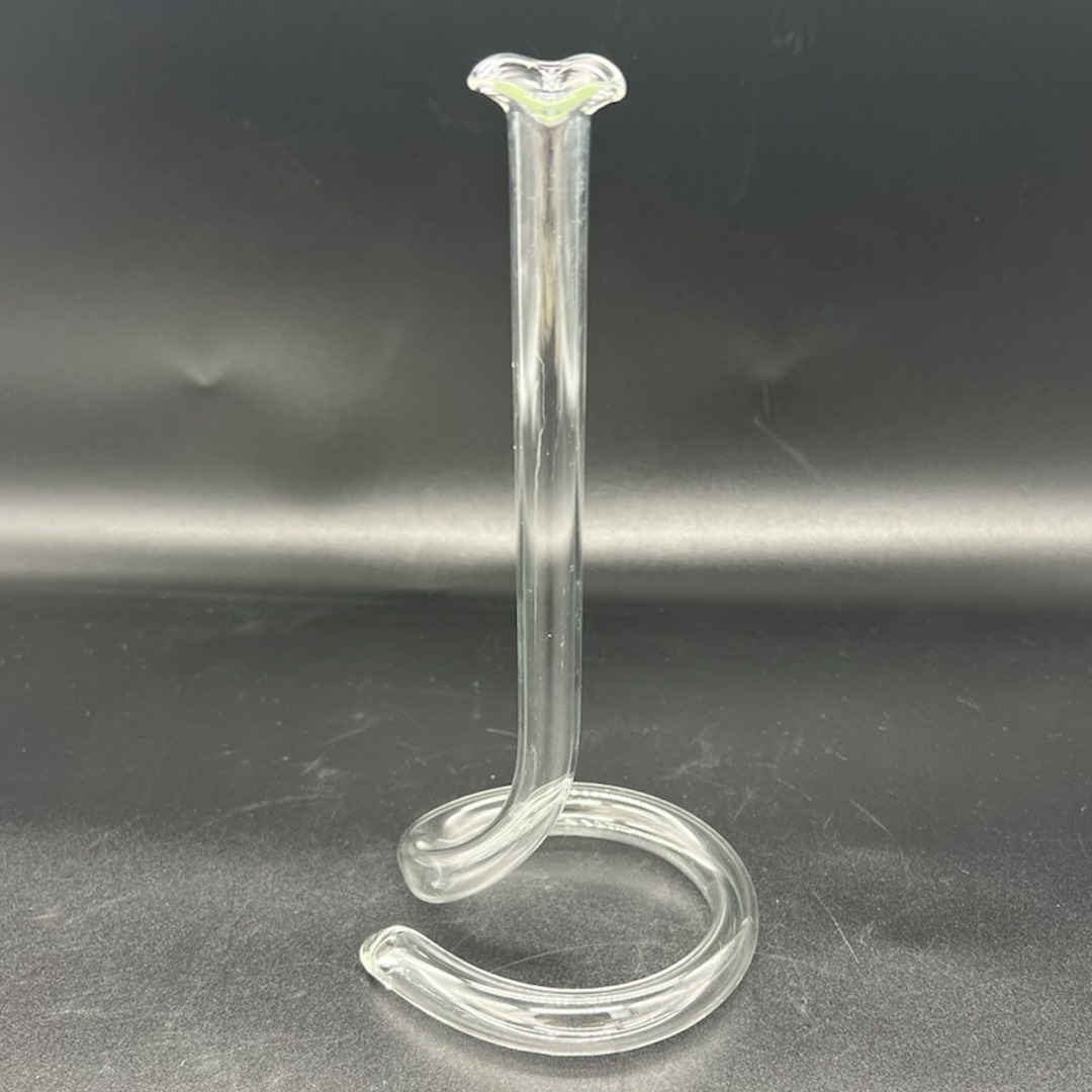 Blown Clear Glass Twisted Tube Propagation Bud Vase Swirl Base ...