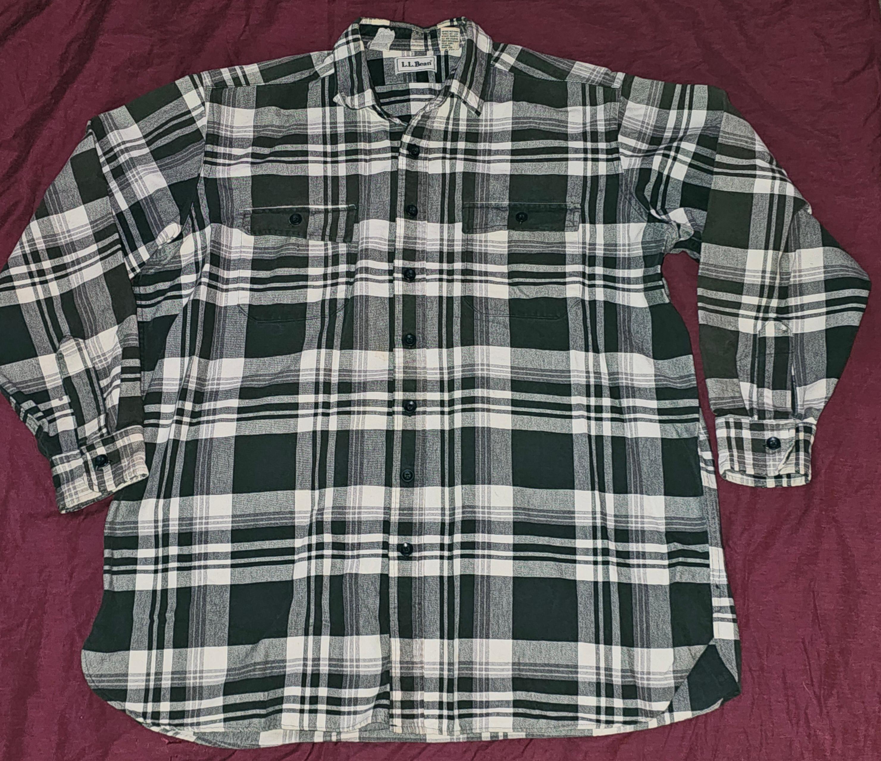 LL Bean Men’s HEAVYWEIGHT Button Up Shirt XL Tall Plaid Long Sleeve