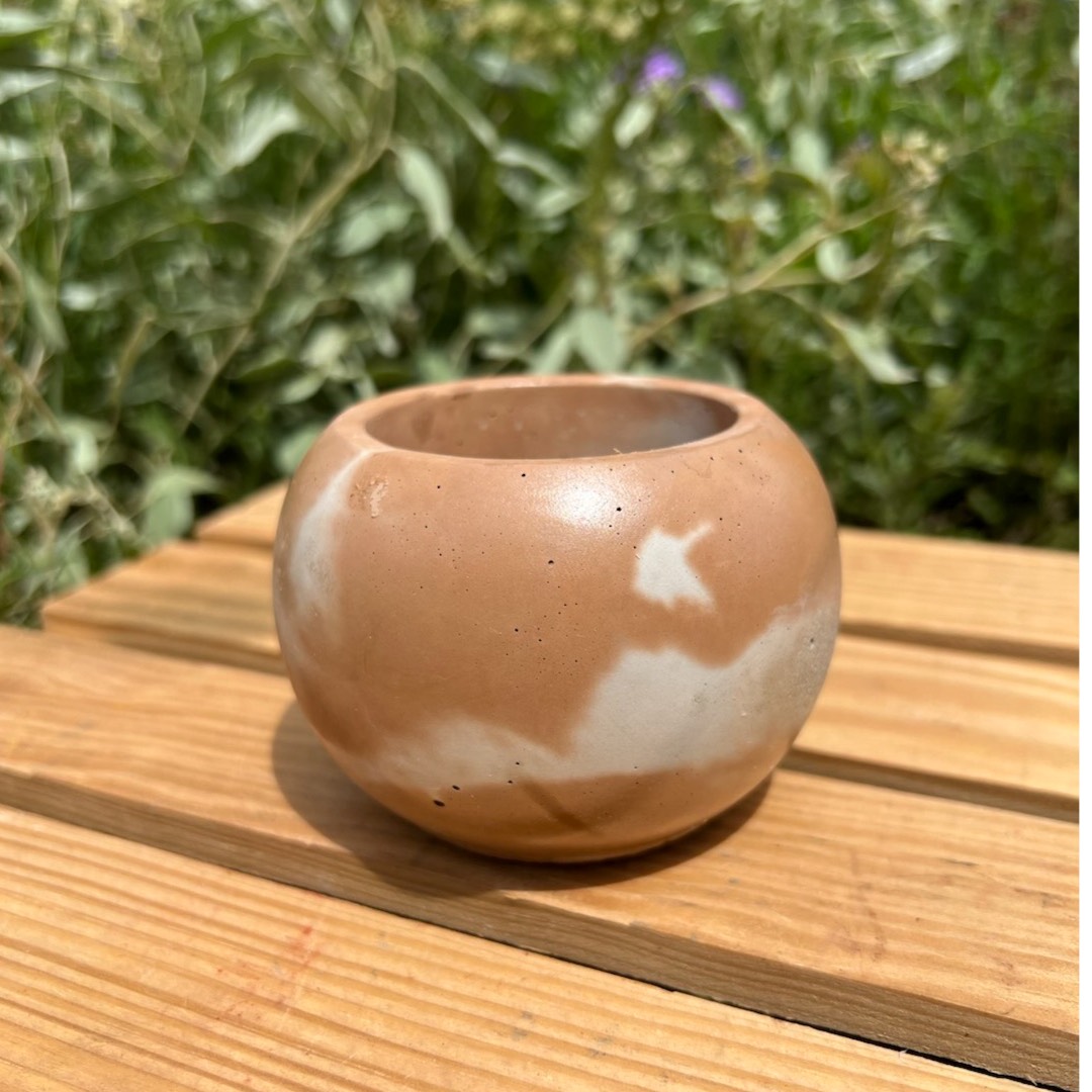 2.75” Camel Concrete Globe Planter