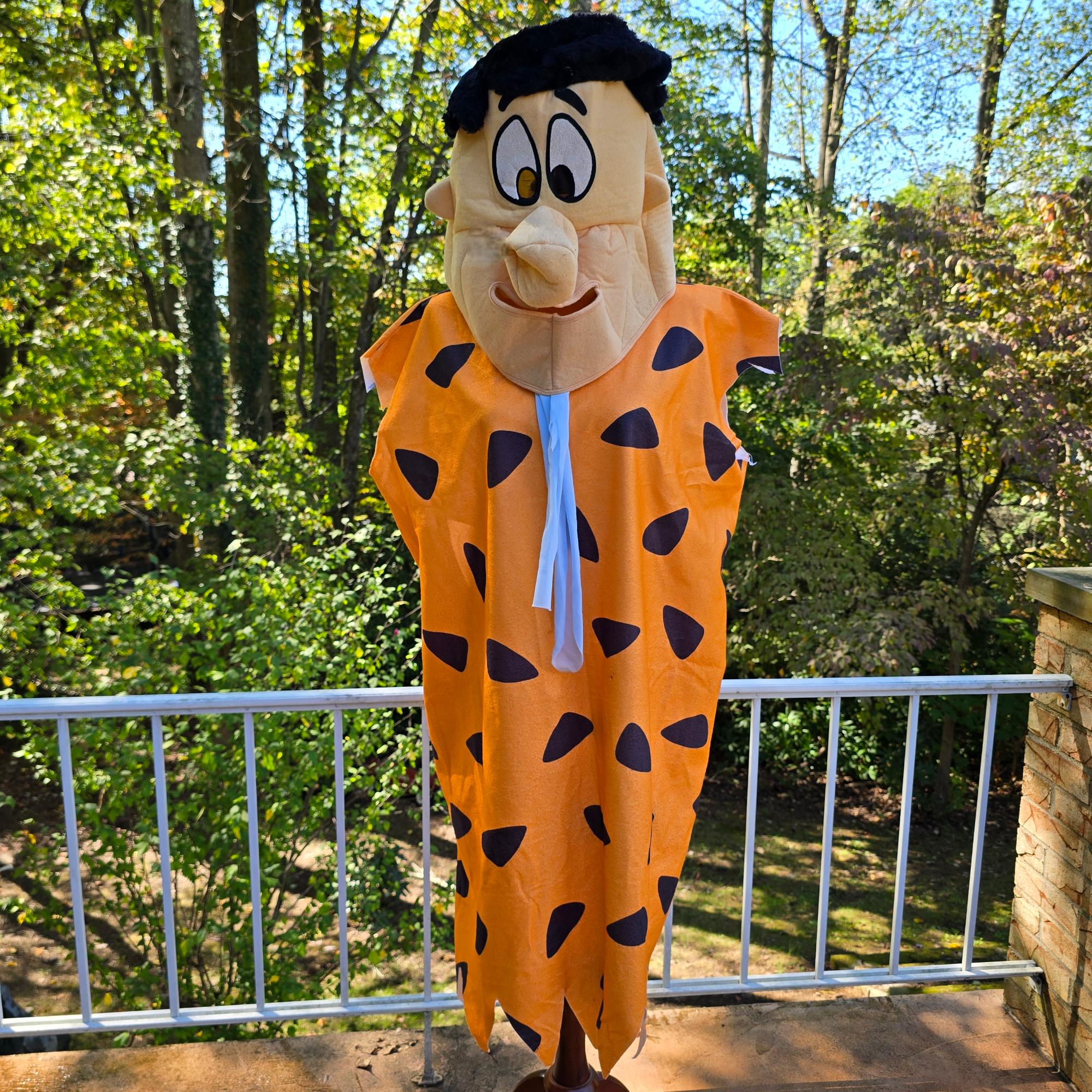 Vintage Fred Flintstone Full Halloween Costume Outfit Scarf Soft Head ...