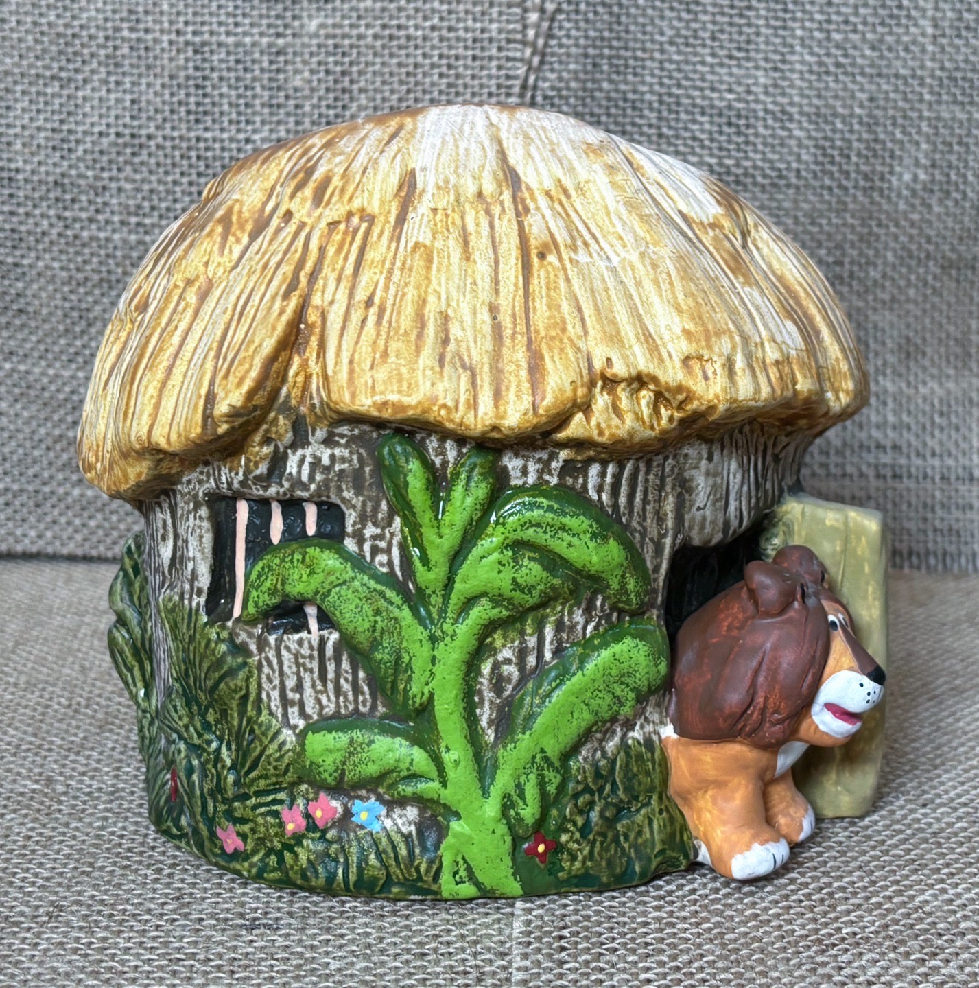 Vintage Napco Tiki Hit Jungle Lion Safari Planter Mid Century Modern ...