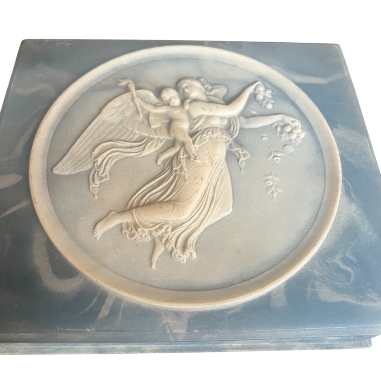 Genuine Incolay Stone Jewelry Box