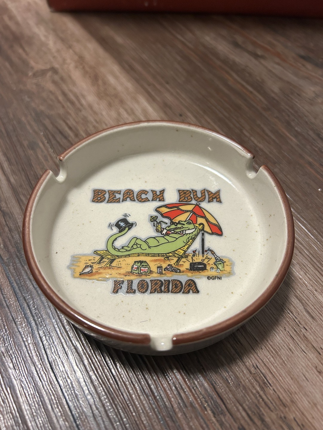Florida Ashtray, Ceramic Florida Ashtray Cool Lazy Gator