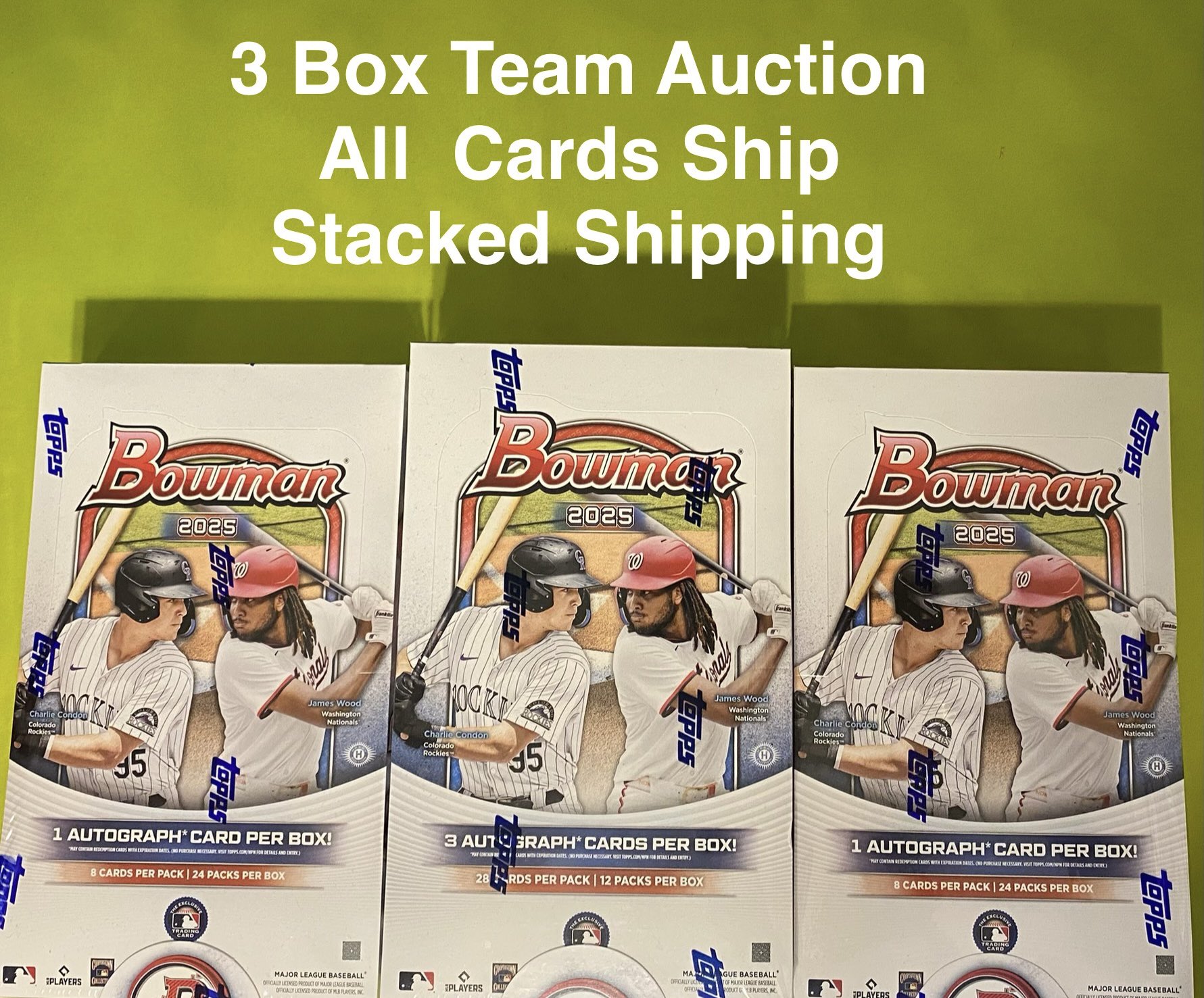 Philadelphia Phillies - 2025 Bowman 3 Box Team Auction (Jumbo & 2x Hobby)