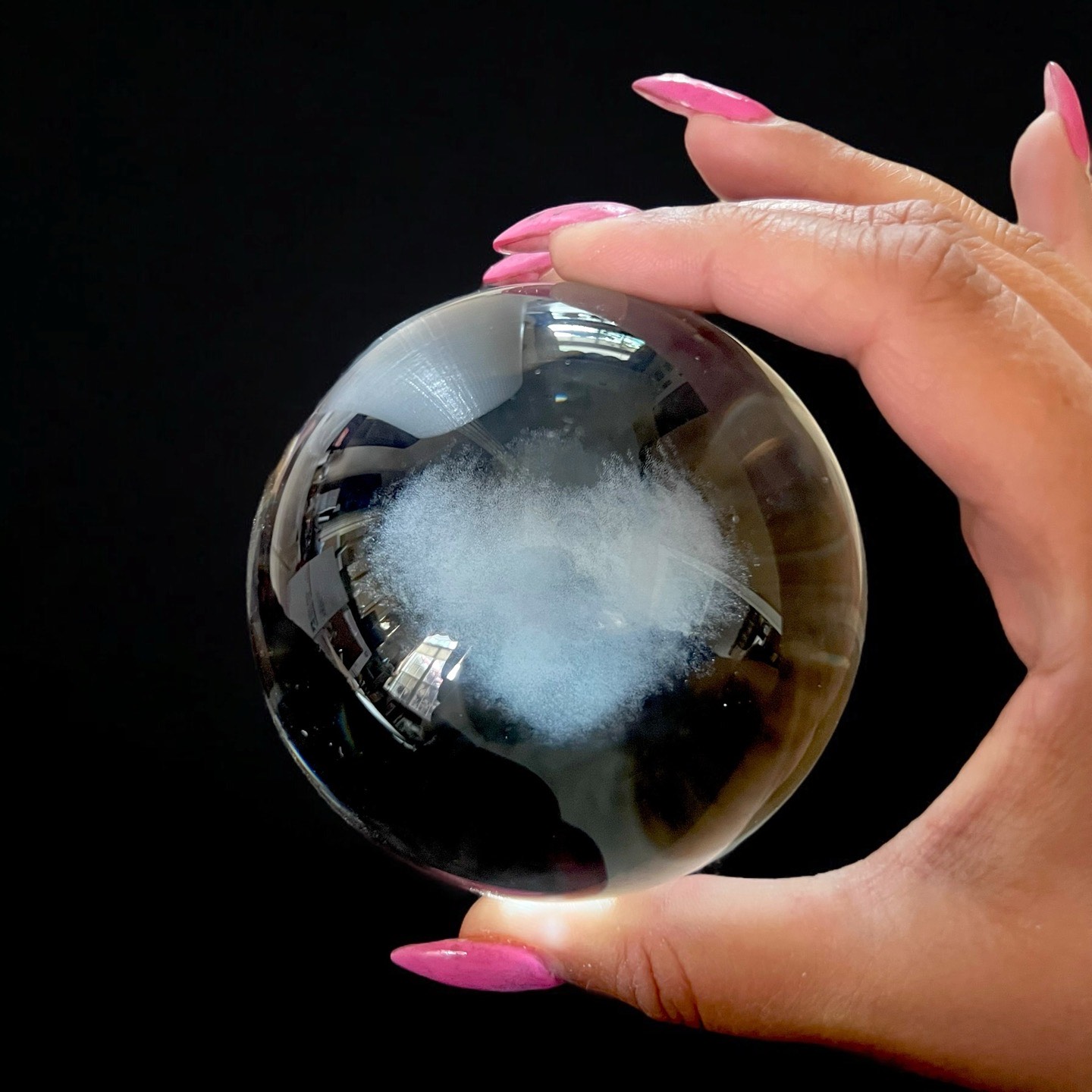 Floating Heart Cloud Glass Orb