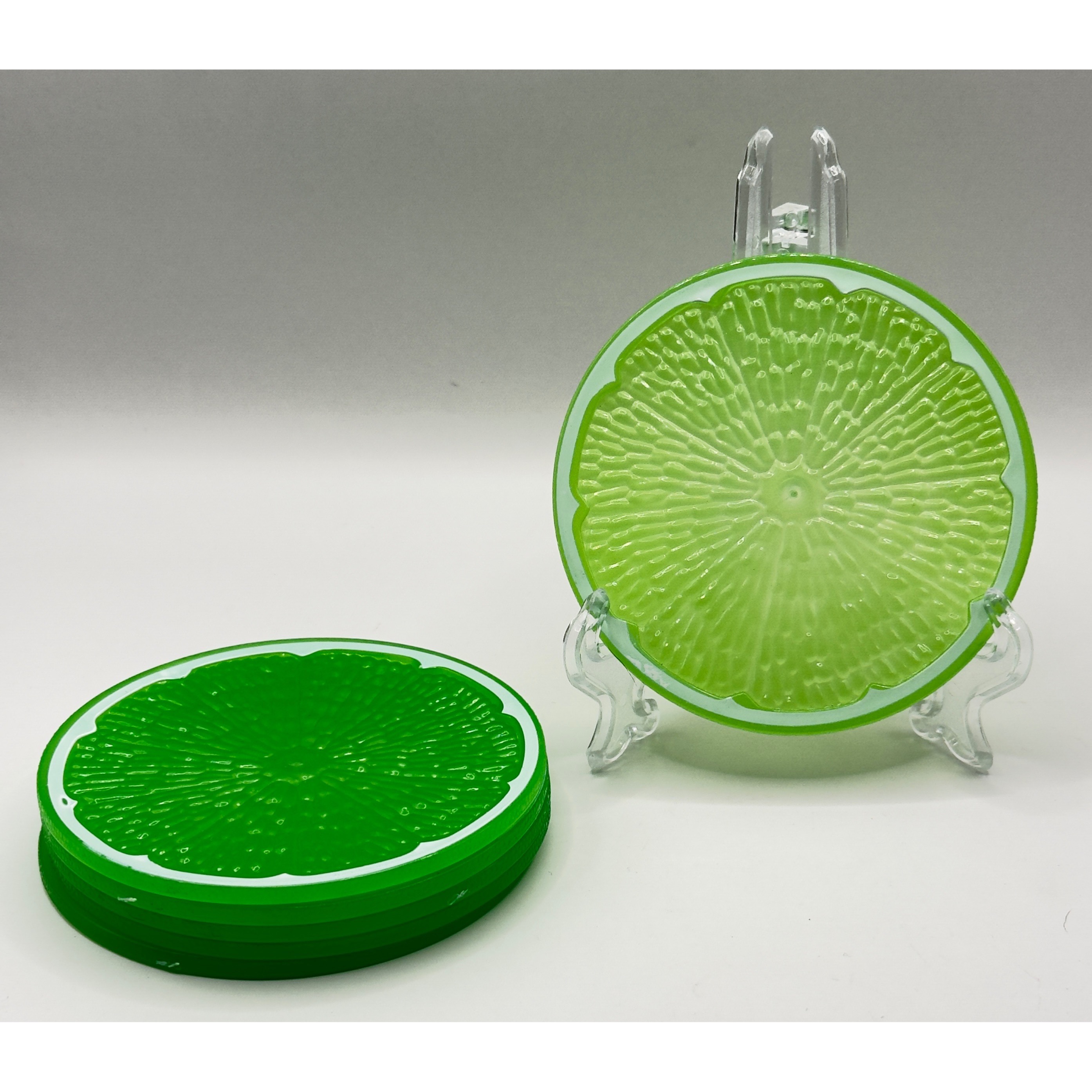 Vintage Retro Lime Slice Fruit Slices Plastic Barware Coasters, Set of ...