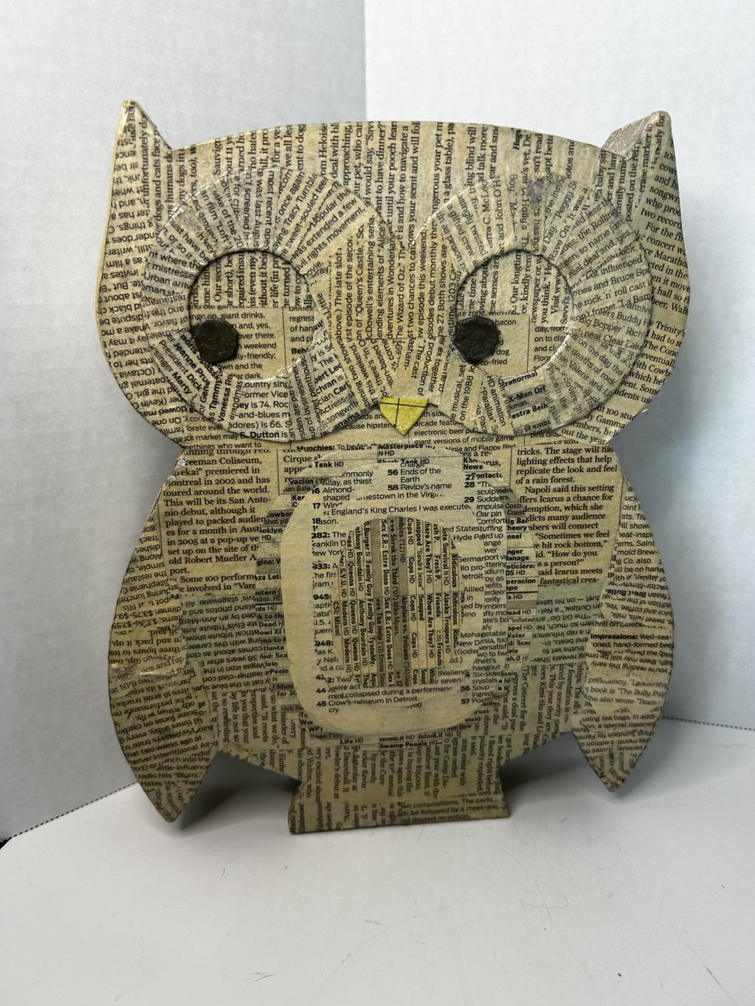 Newspaper Papermache Owl