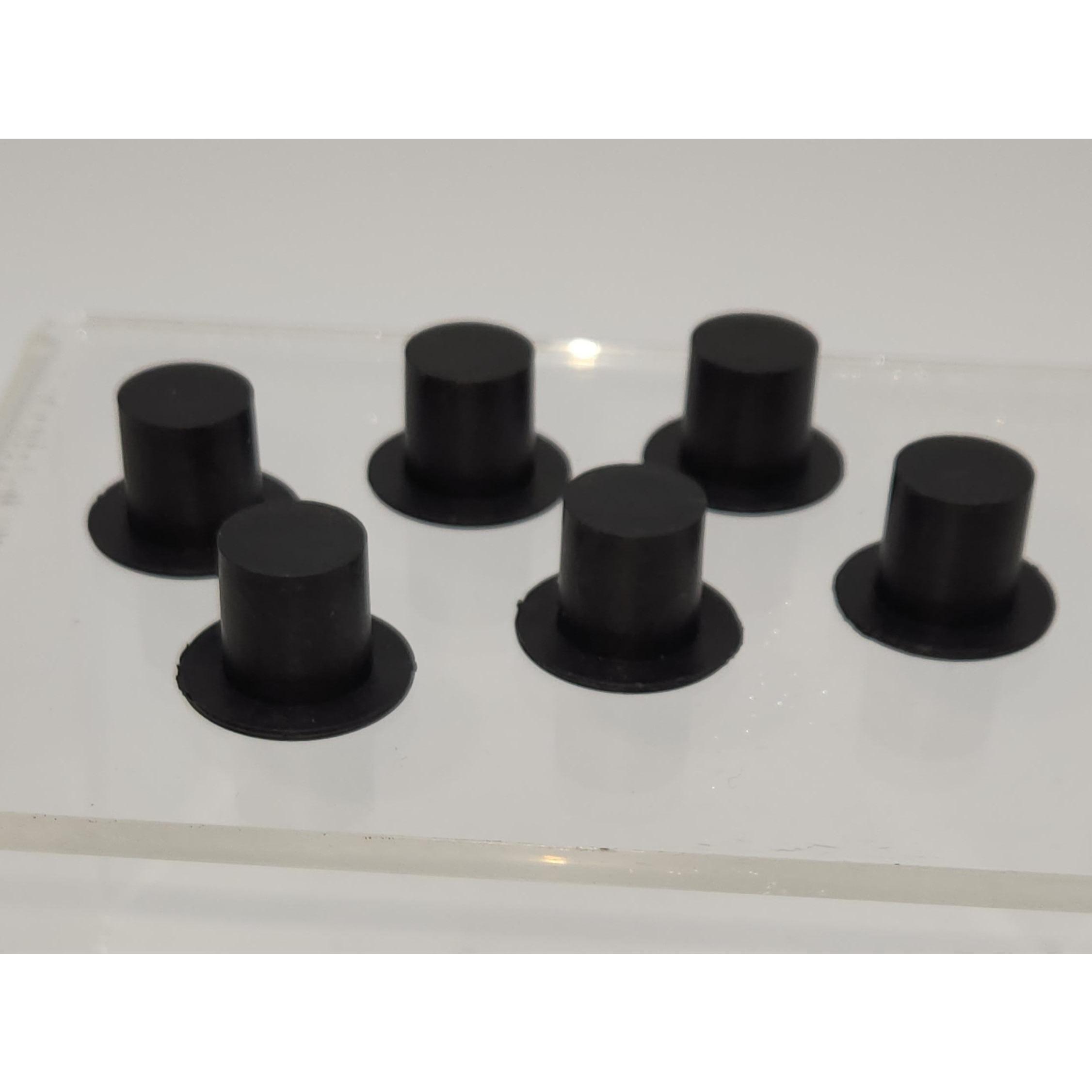 Tiny Plastic Top Hats - set of 6