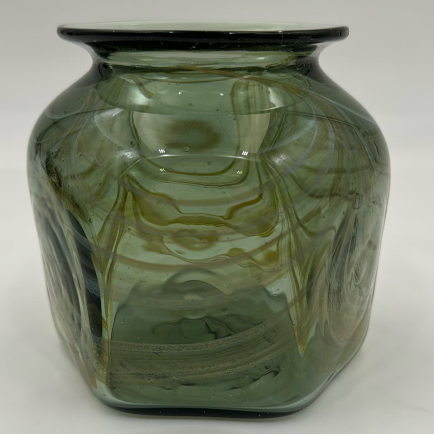 Hand Blown Feather Vase By SLY 1974
