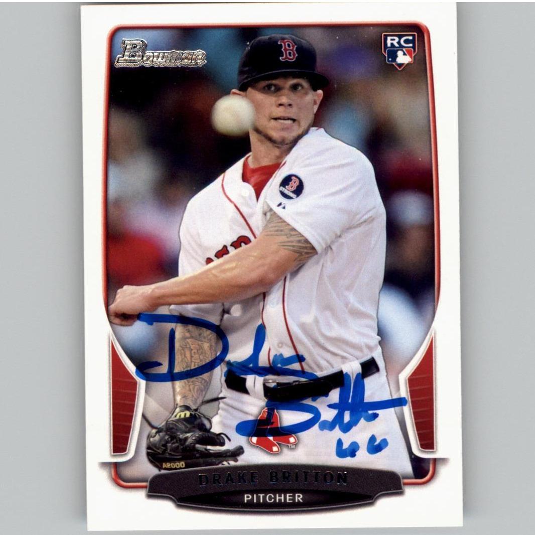 Drake Britton Signed Boston Red Sox 2013 Bowman Card #16