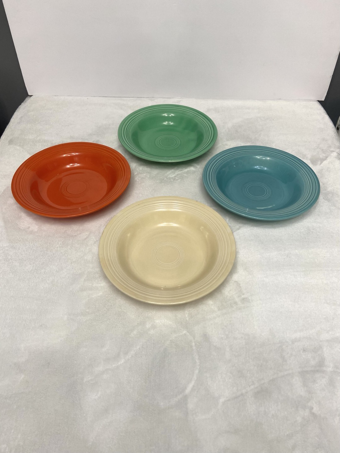 FIESTA Fiestaware 1930s-50s Flat Bottom Soup Bowls 8 1/4" Art Deco ...