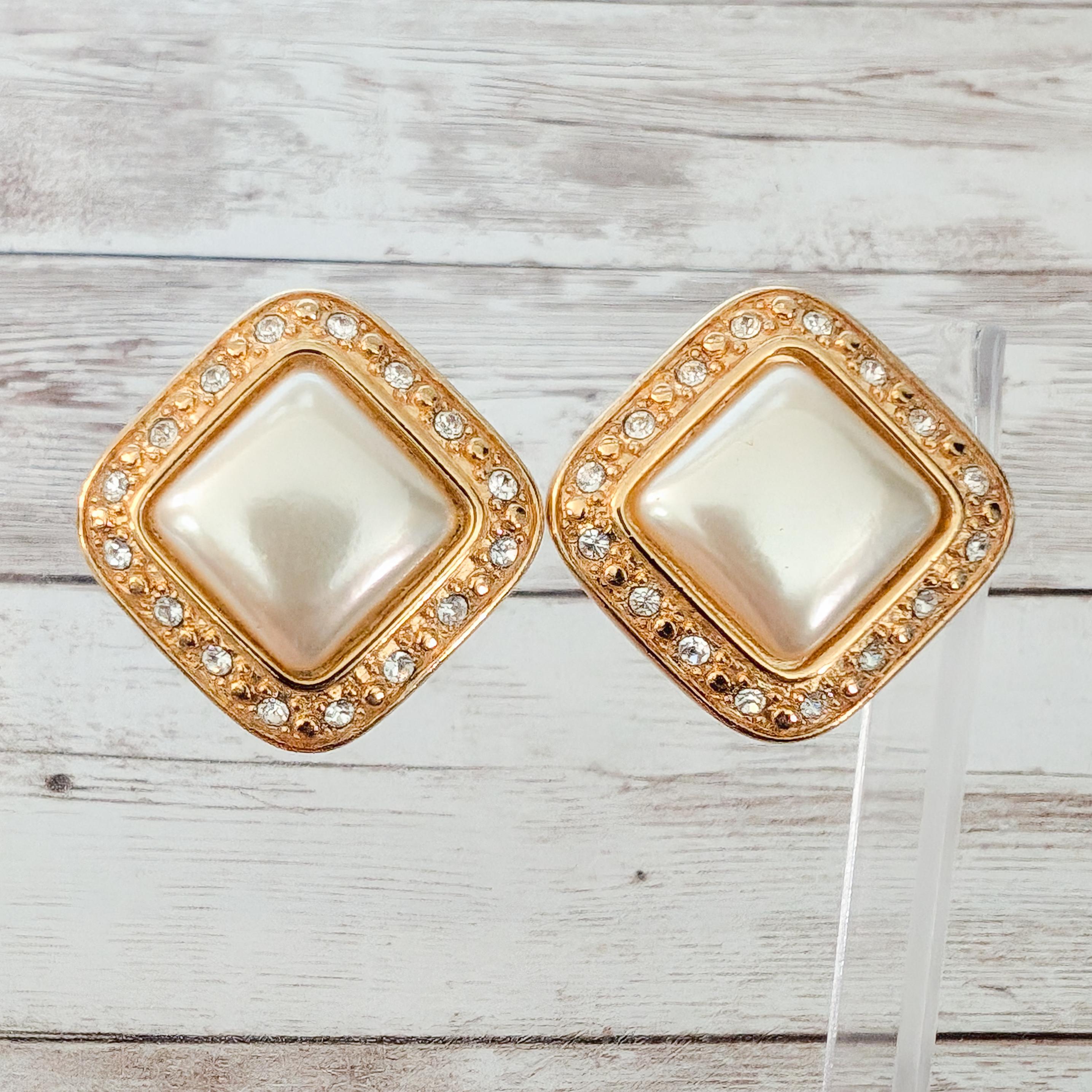 Vintage Liz Claiborne Clip On Earrings Large Statement