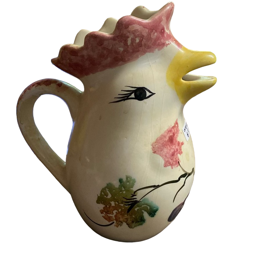 Vintage Capodimonte Rooster Jug Made In Italy
