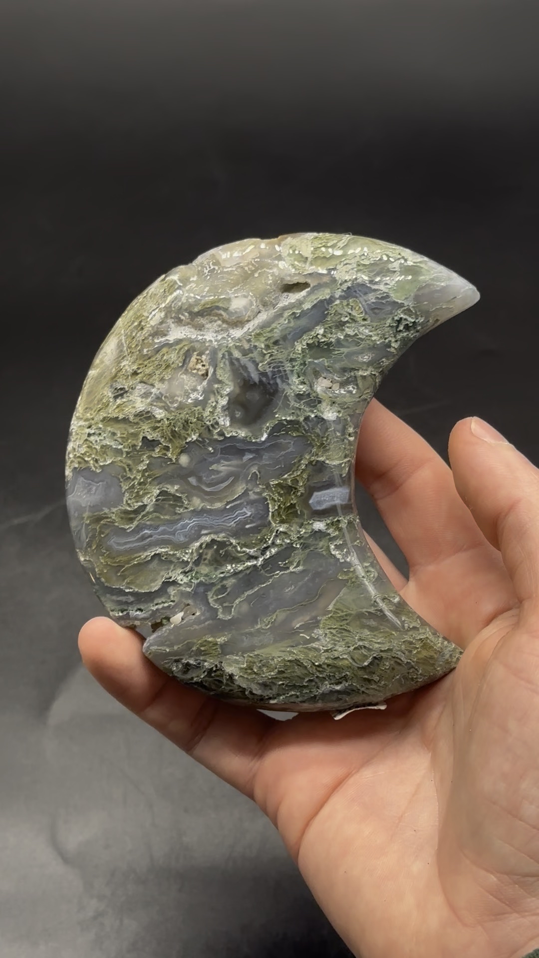 Ocean Jasper Moon Carving (16TFM15)