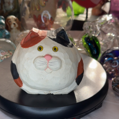 Chubby Calico Cat Signed By James Haddon