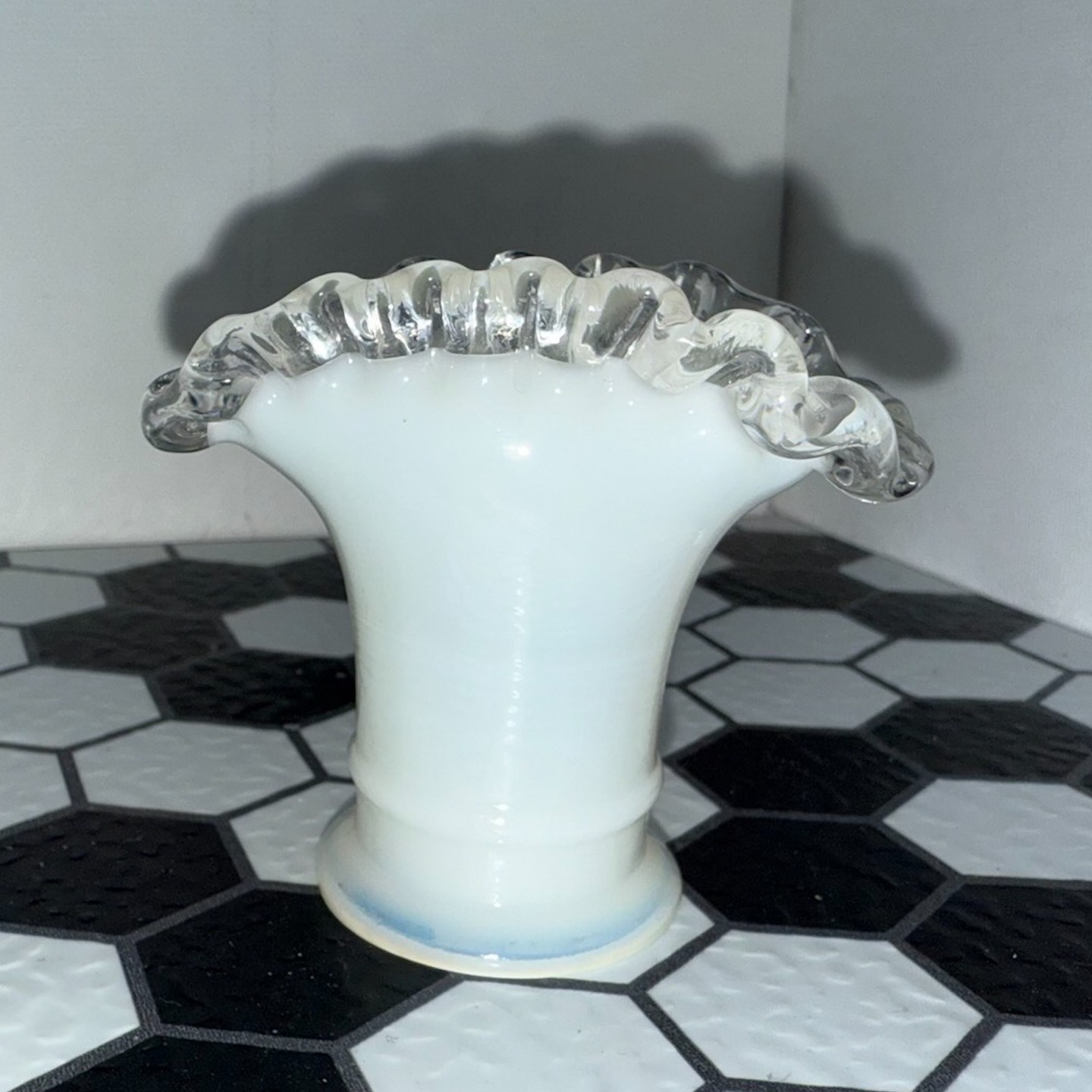 1940s Fenton Silvercrest Mini Vase No.37 Fan 2”