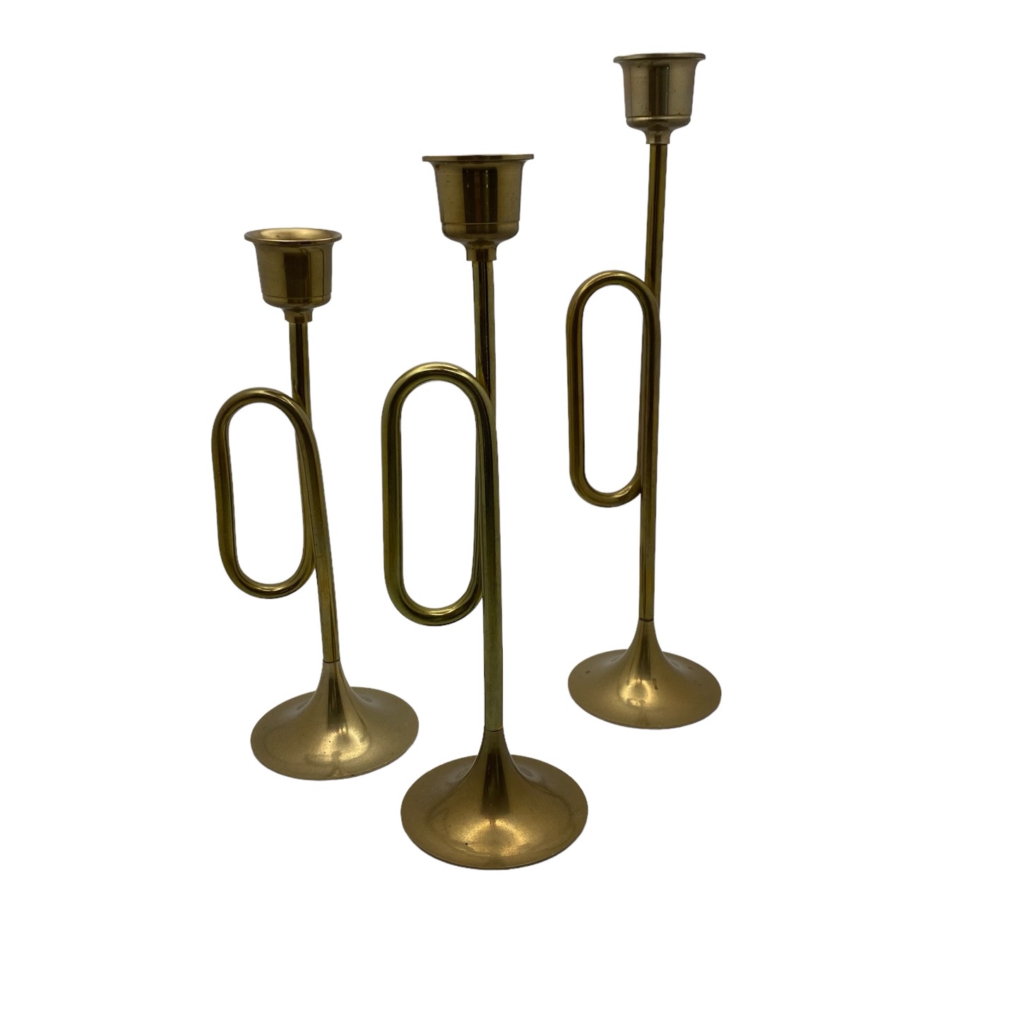 Trumpet Candlesticks, Interpur Brass Candle holders, Trumpet Bugle ...