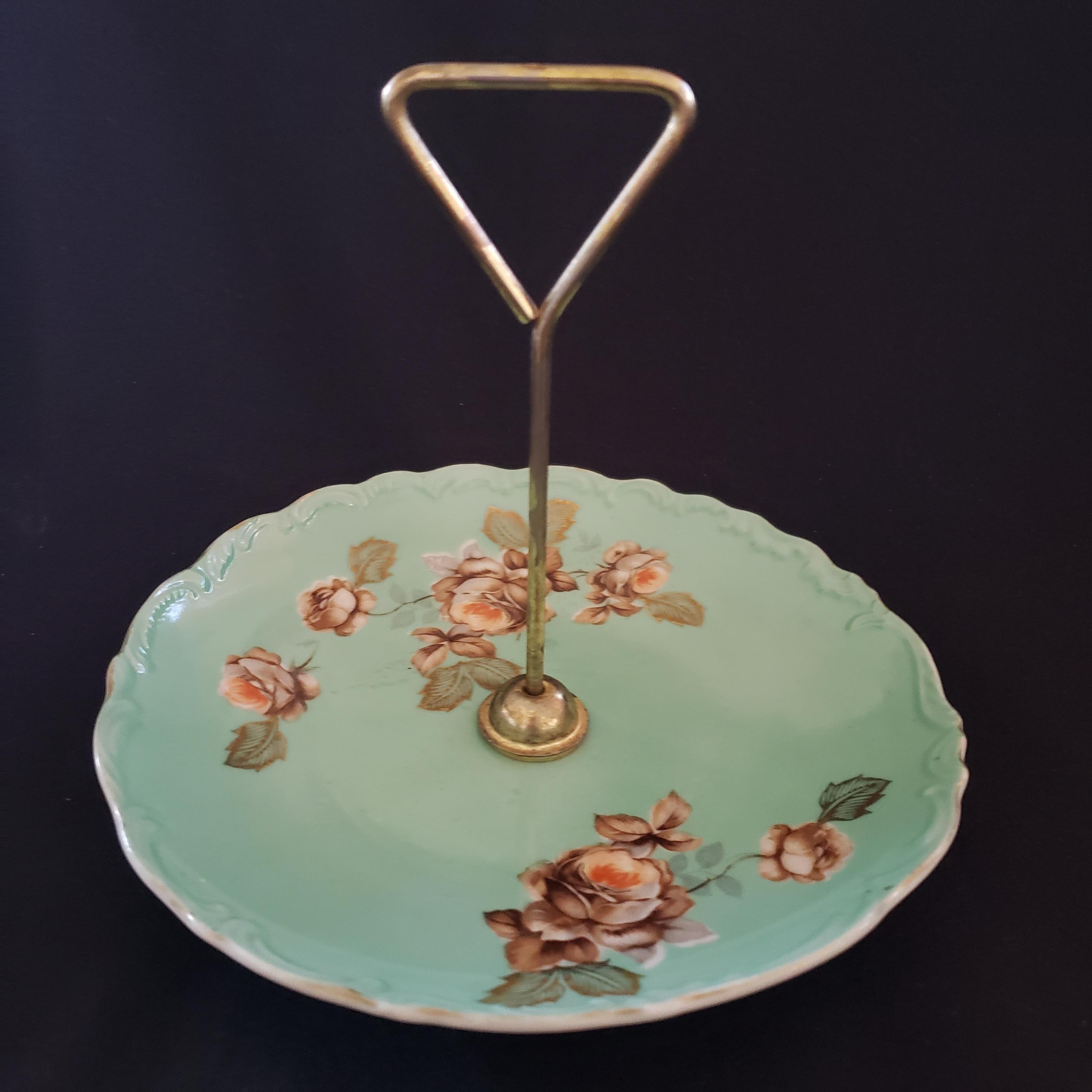 EW Princess China Handled Plate Floral Ceramic 7" Diameter with Issues ...