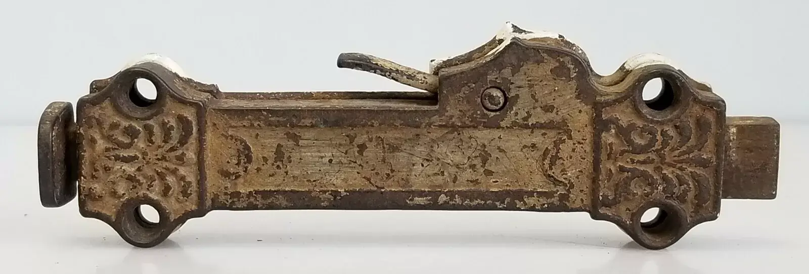 Antique PAT August 8, 1865 Spring Loaded Door Bolt Latch Hardware