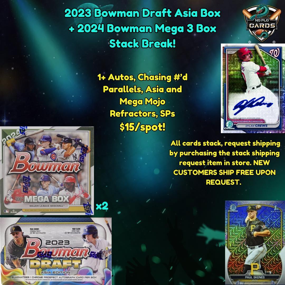 2023 Bowman Draft Asia Box + 2024 Bowman Mega 3 Box Stack Rip ...