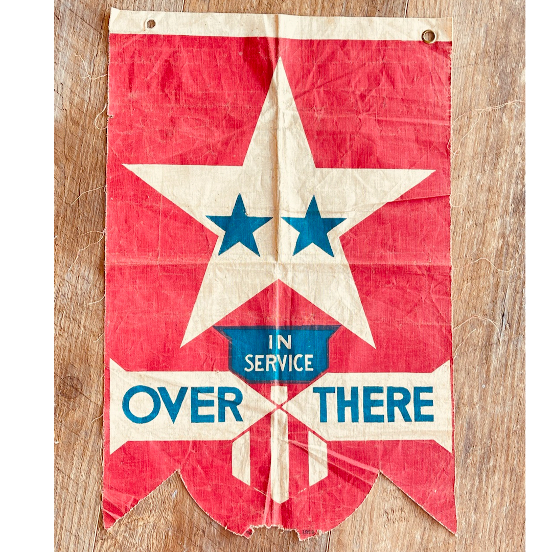 WWI Blue Star Service Flag Patriotic Window Banner – “Over There ...