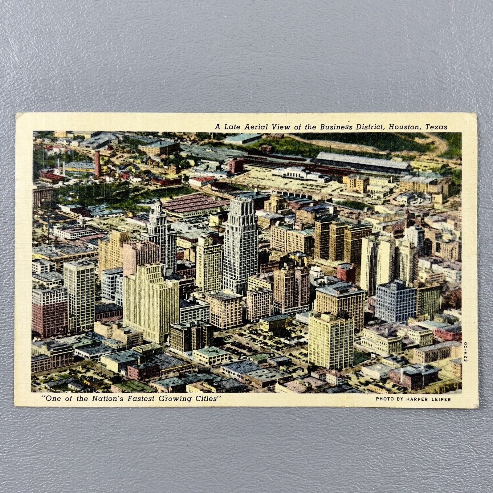 Vintage Late Aerial View Business District Houston Texas Postcard ...