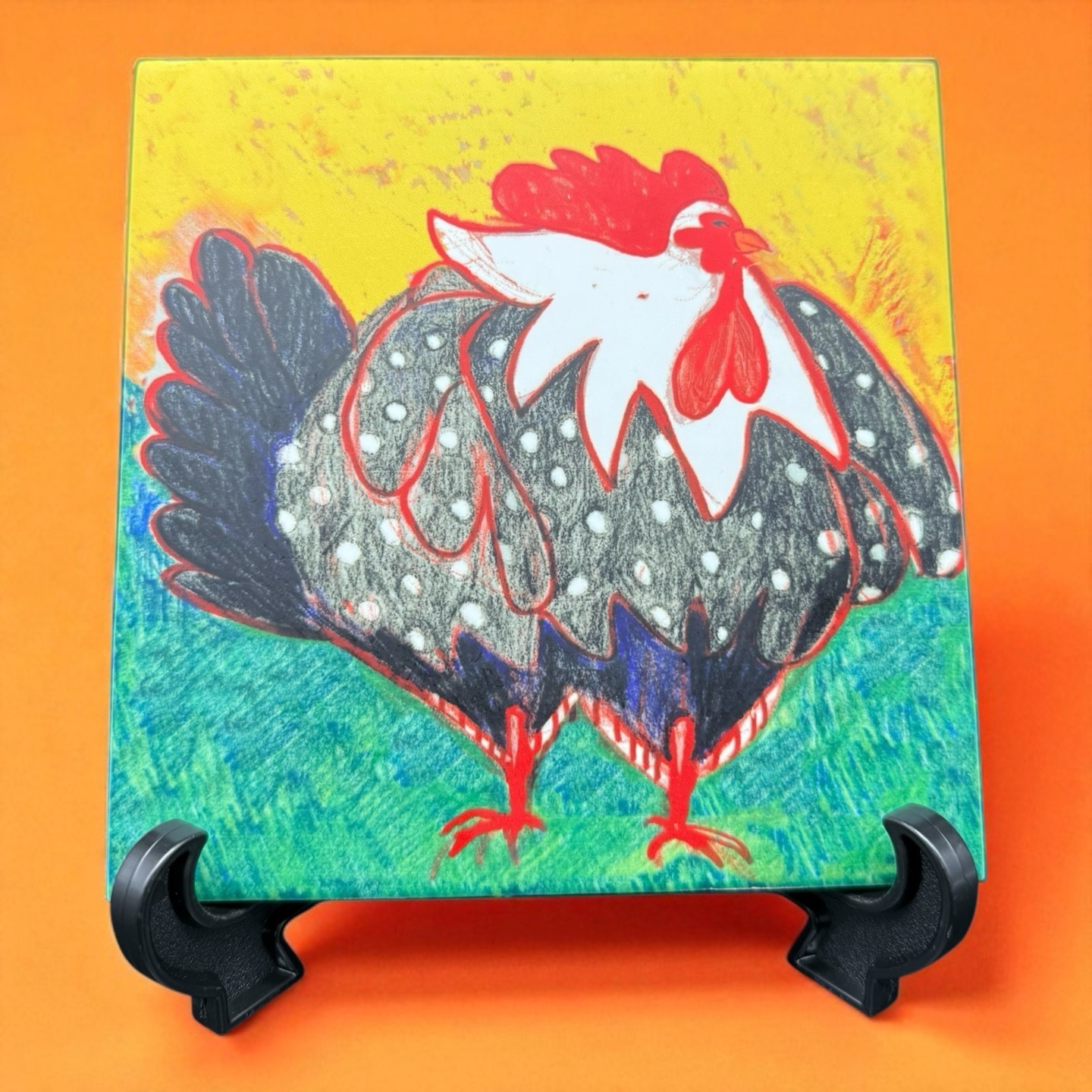 Art & Tile Of Santa Fe Trivet Chicken Signed Julie A Fitzgerald 6x6 ...