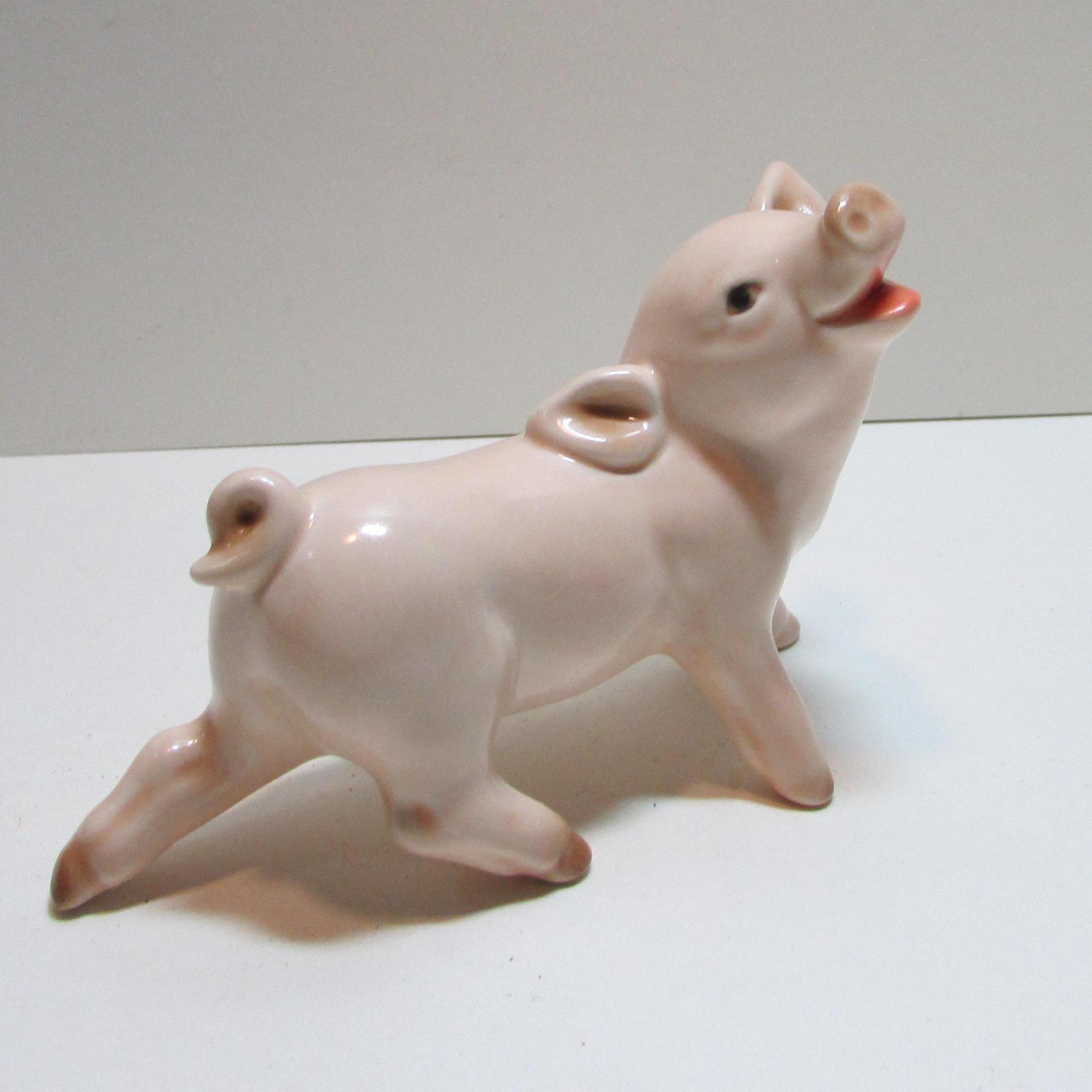 vintage Goebel porcelain smiling pig figure farm decor