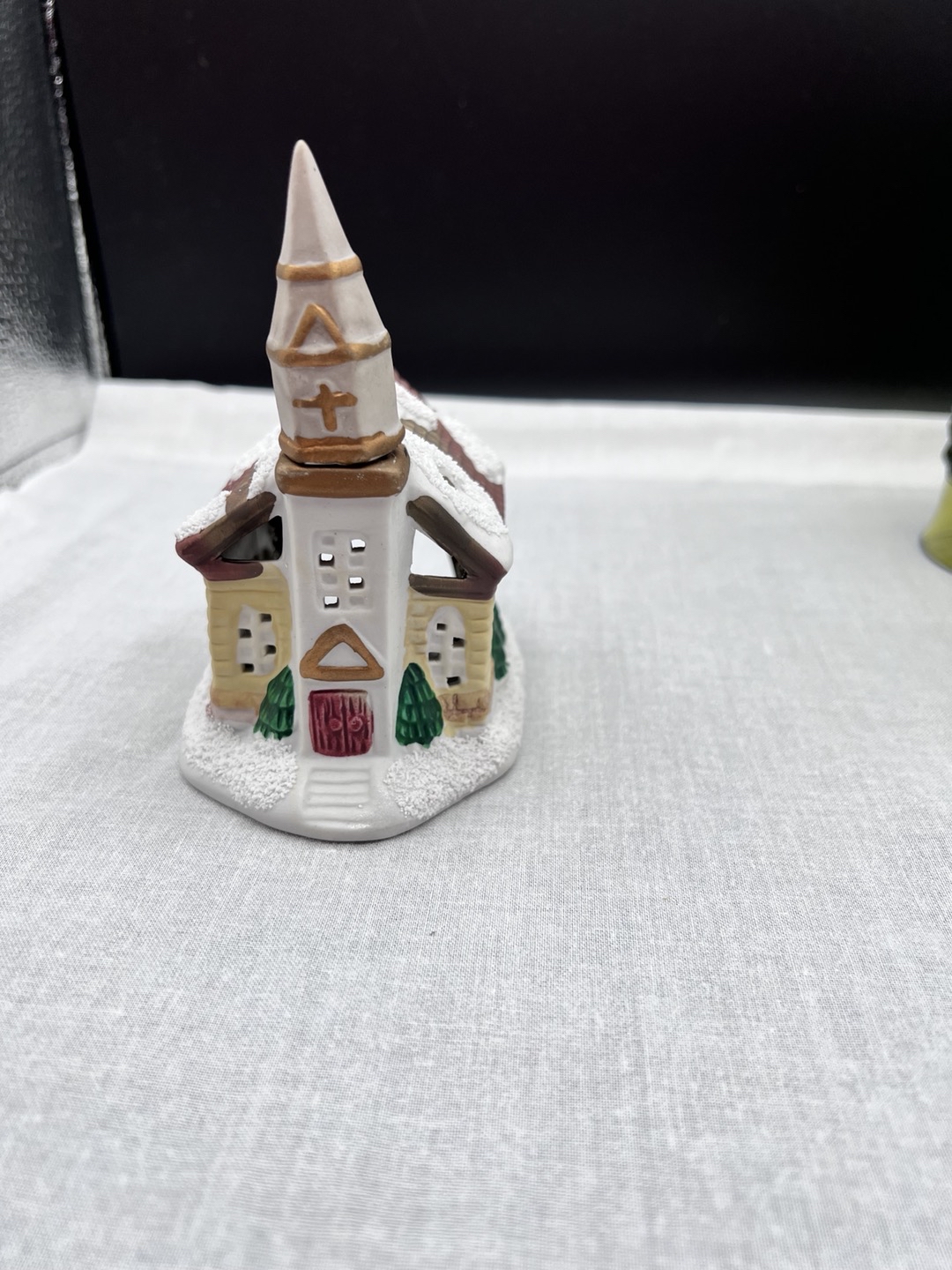 Vintage Ceramic Tiny Church Tea Light Holder
