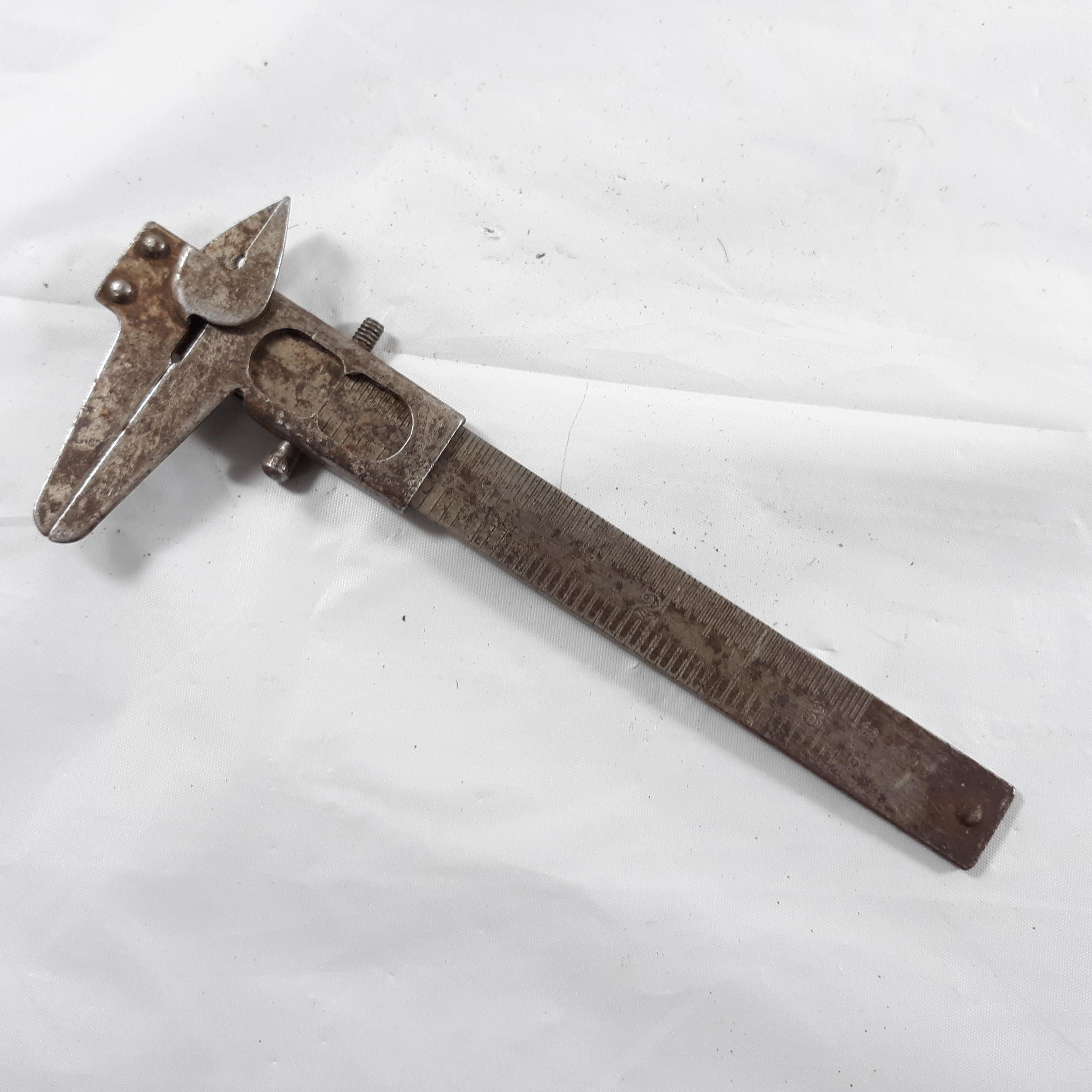 Vintage Metal Slide Calipers Tool