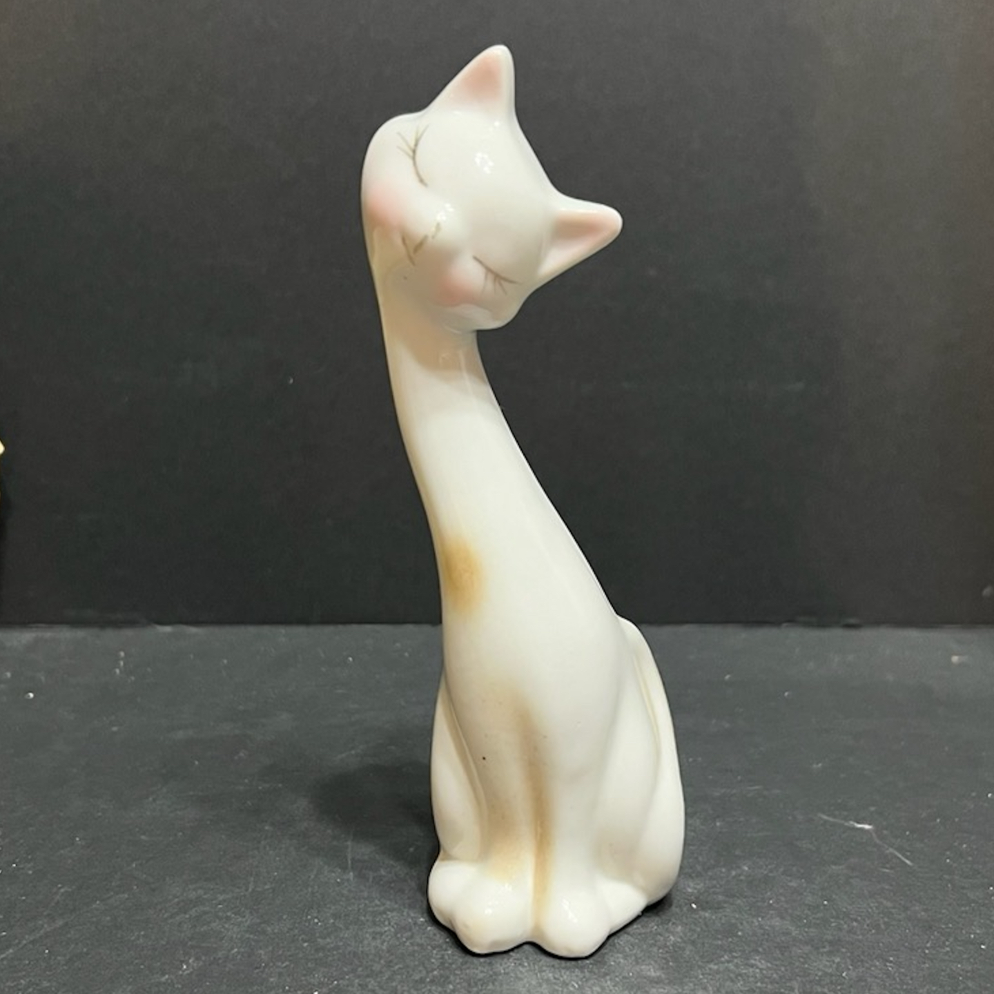 Long Neck Cat Figurine ~6.75” x 2.25” x 2”