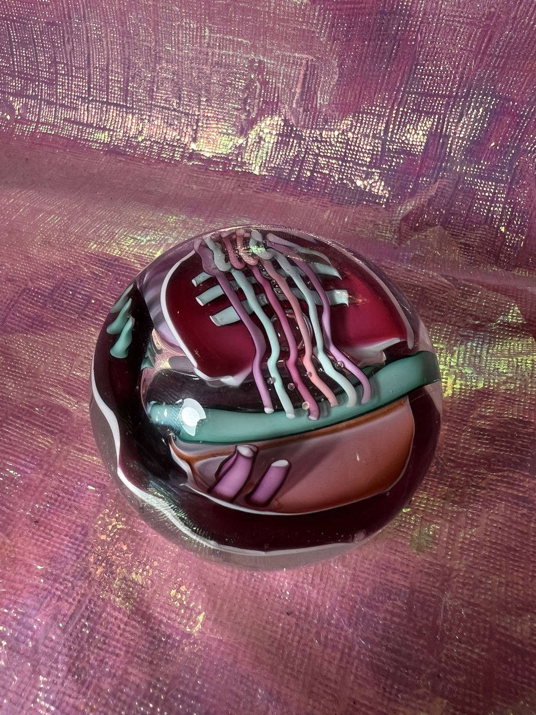 20. Vintage Schmidt Rhea Art Glass Signed Paperweight