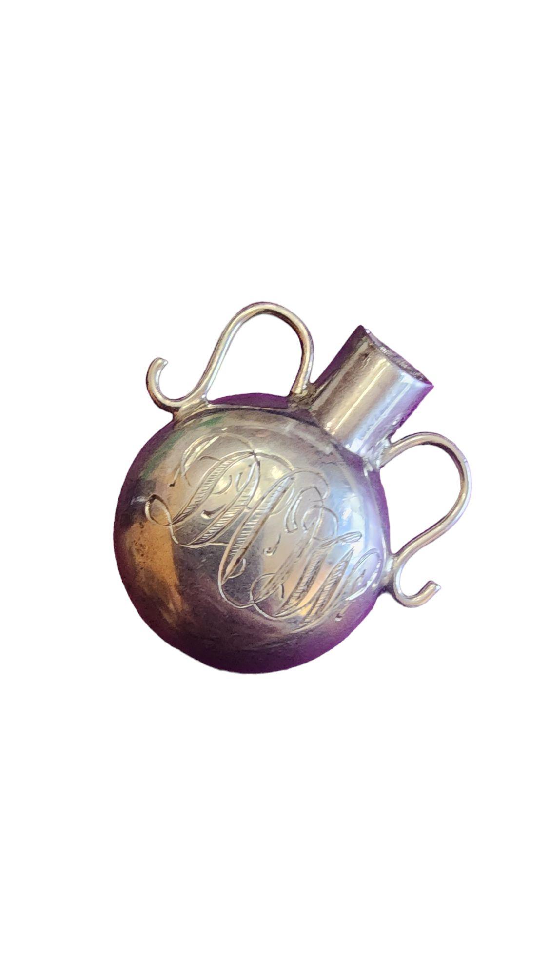 Heavy Sterling Monogrammed Jug Brooch (A1932)