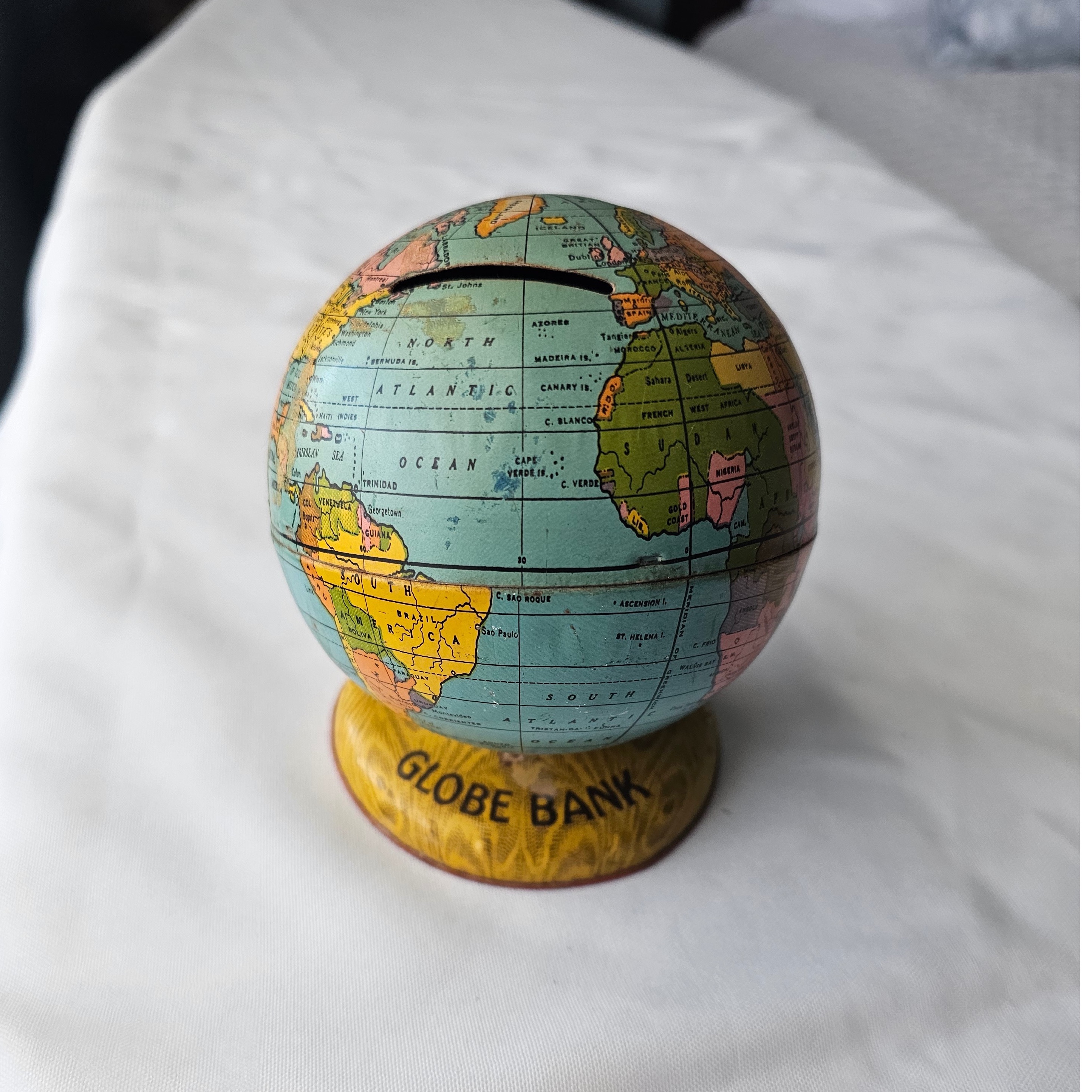 Mini Globe Tin Bank