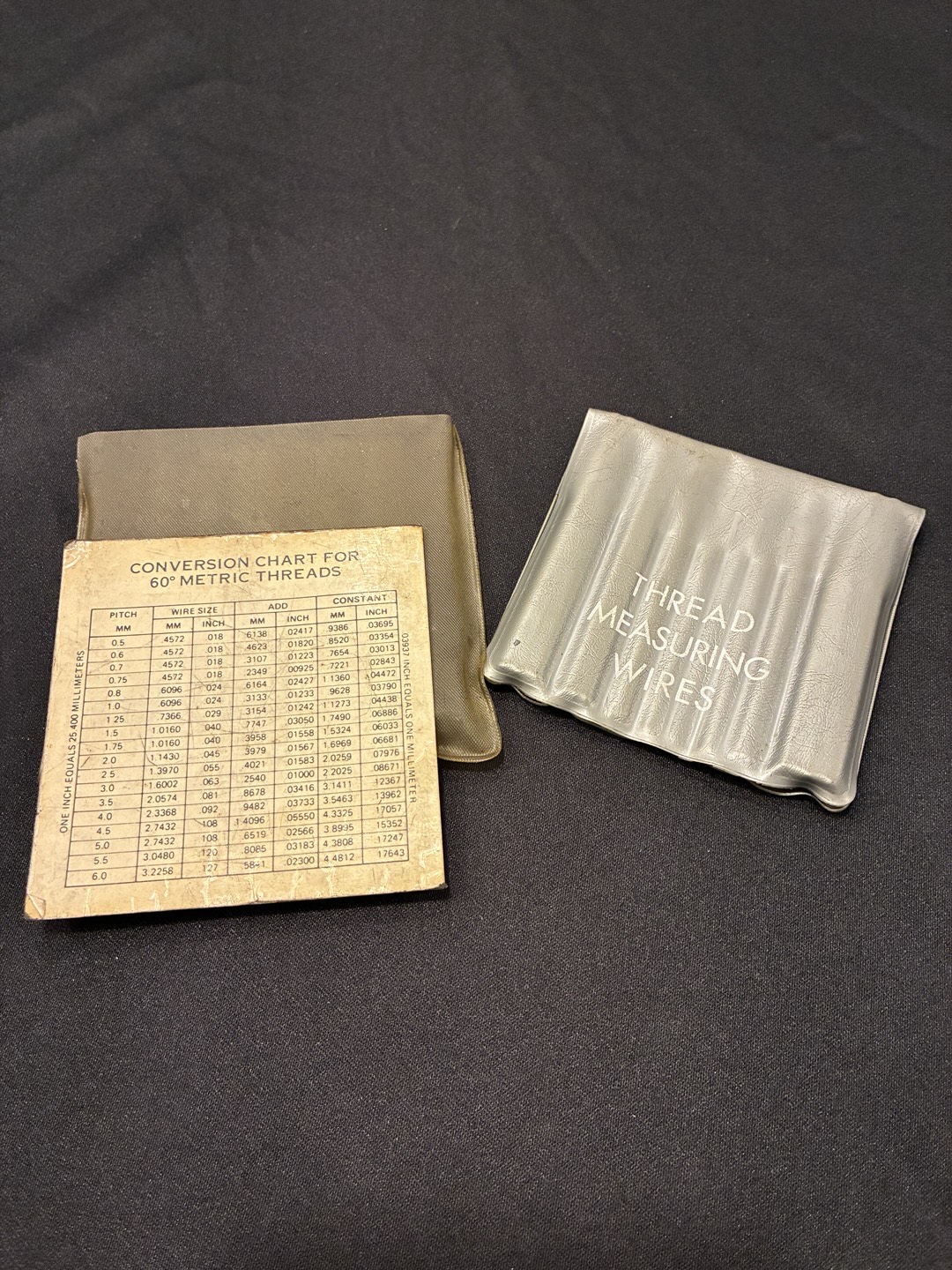 48 Piece Thread Measuring Wires Set With Chart Japan VTG Machinist Tool Set